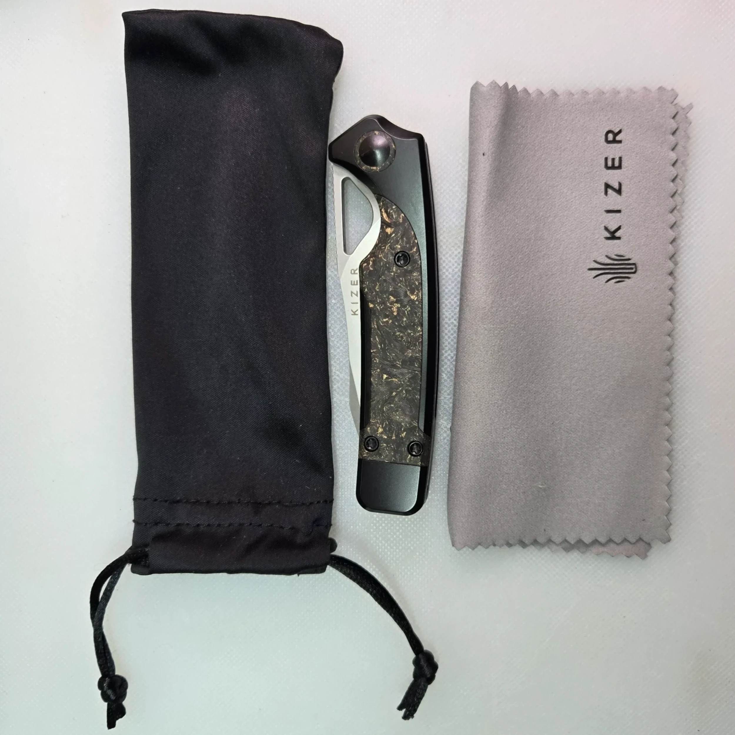 Bladebinge - Kizer Ara: 3.09" CPM S45VN Blade, Titanium Black & Gold ...