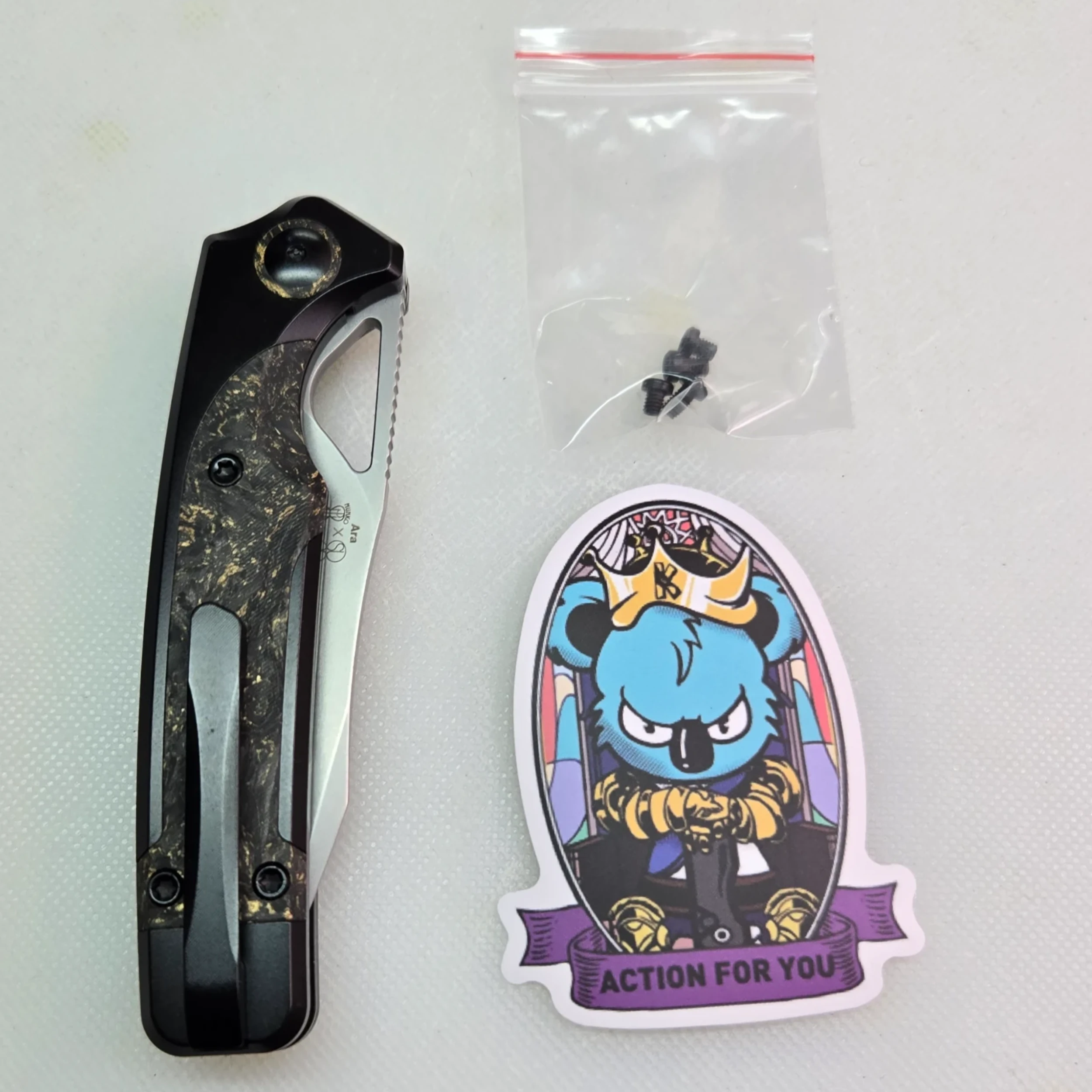 Bladebinge - Kizer Ara: 3.09" CPM S45VN Blade, Titanium Black & Gold ...