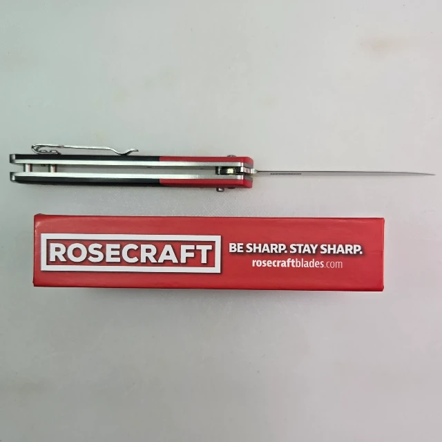 Bladebinge - ROSECRAFT Blades Skink: 3.2" D2 Blade, Black & Red G10 ...