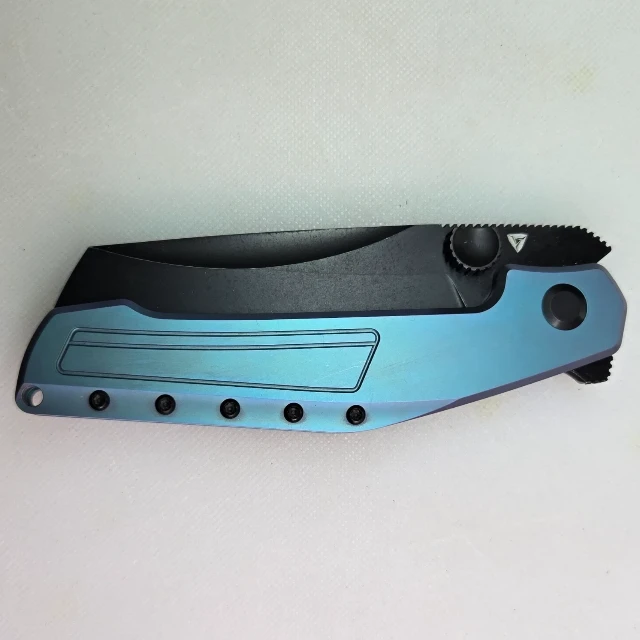 Bladebinge - Tuya Digger: 3.9" S90V PVD Blade | Blue Titanium Framelock ...