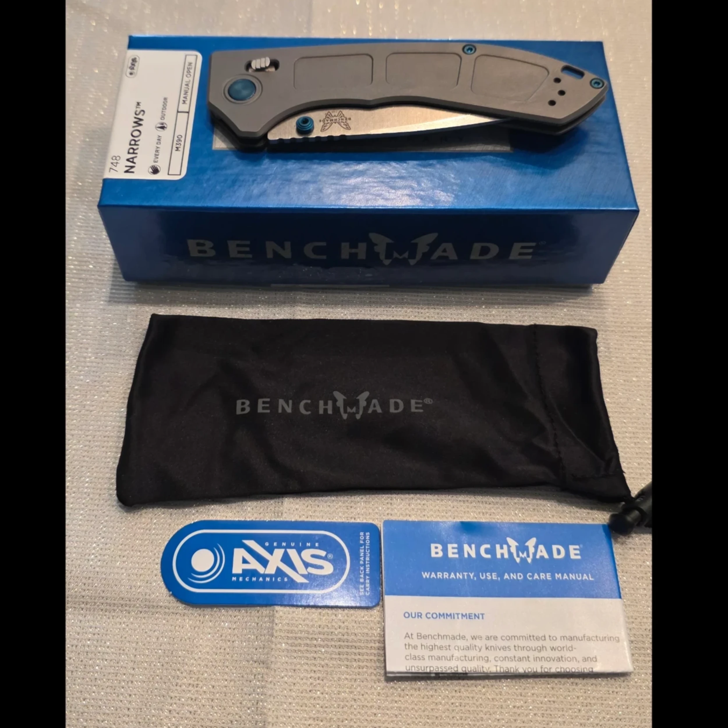 Bladebinge - Benchmade Narrows 748 | Axis Lock Folding Knife | Gray ...