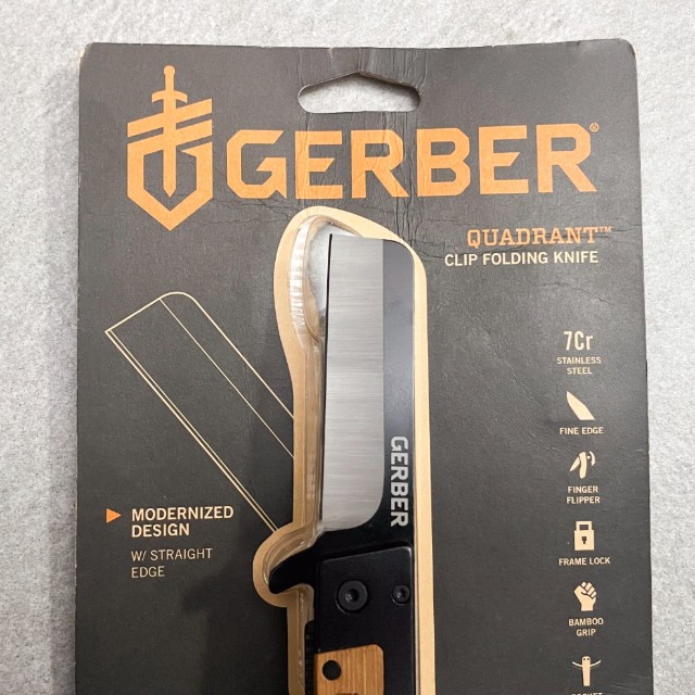 Bladebinge - Gerber Gear Quadrant Clip Folding Knife with Plain Edge Blade