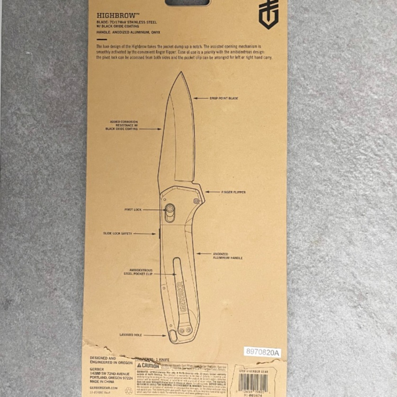 Bladebinge - Gerber HIGHBROW Folding Knife 3.25" 7cr17mov SS Blade ...