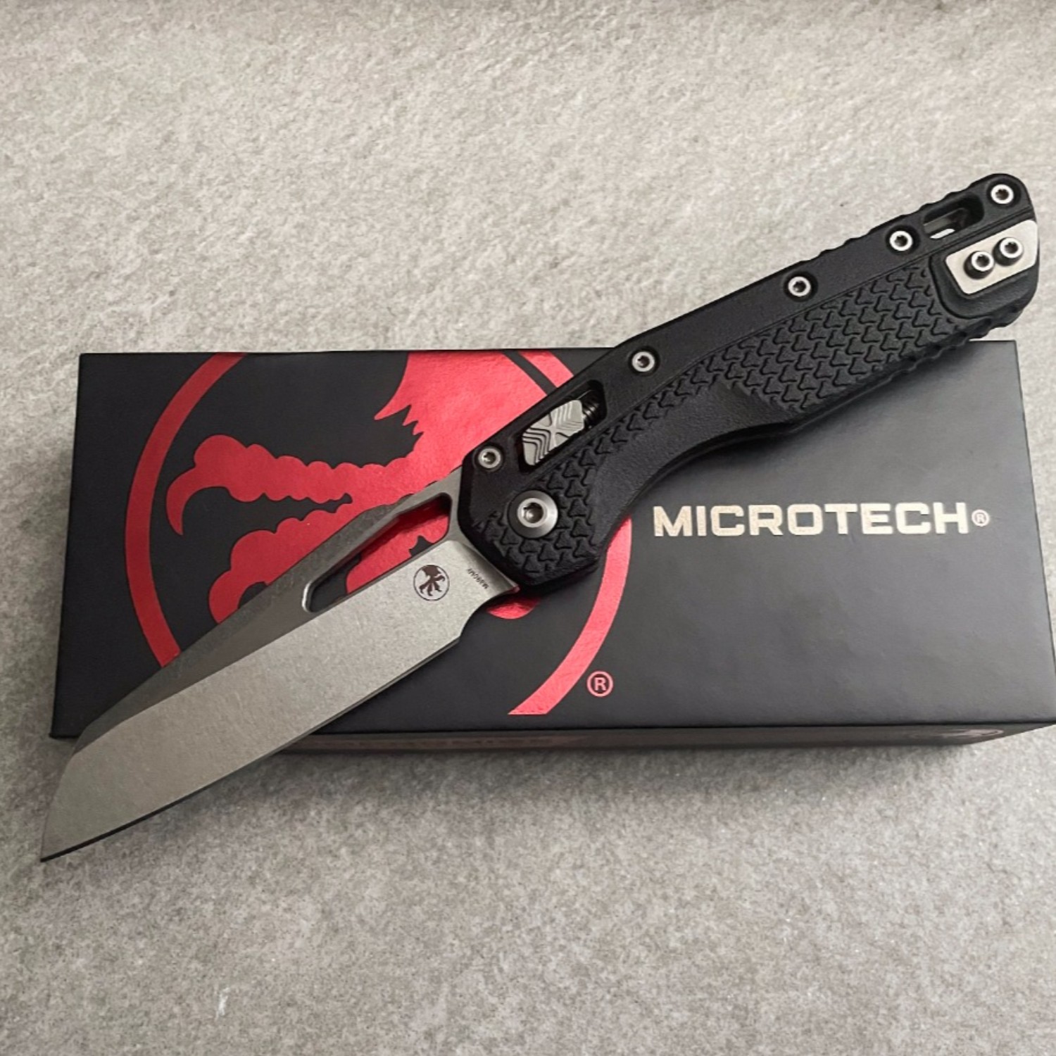 Bladebinge - Microtech MSI S/E Tri-Grip Polymer Black Handle Black Blade 210T-1 PMBK