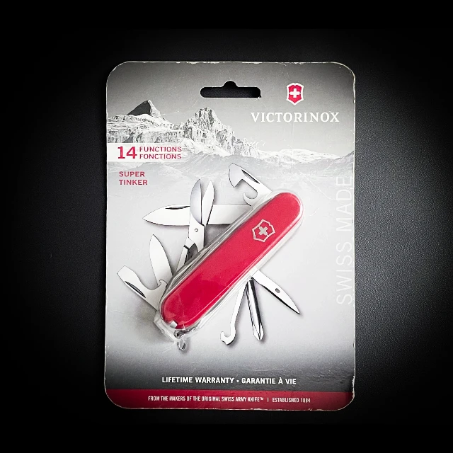 Bladebinge - New Victorinox Swiss Army 91mm Knife SUPER TINKER RED