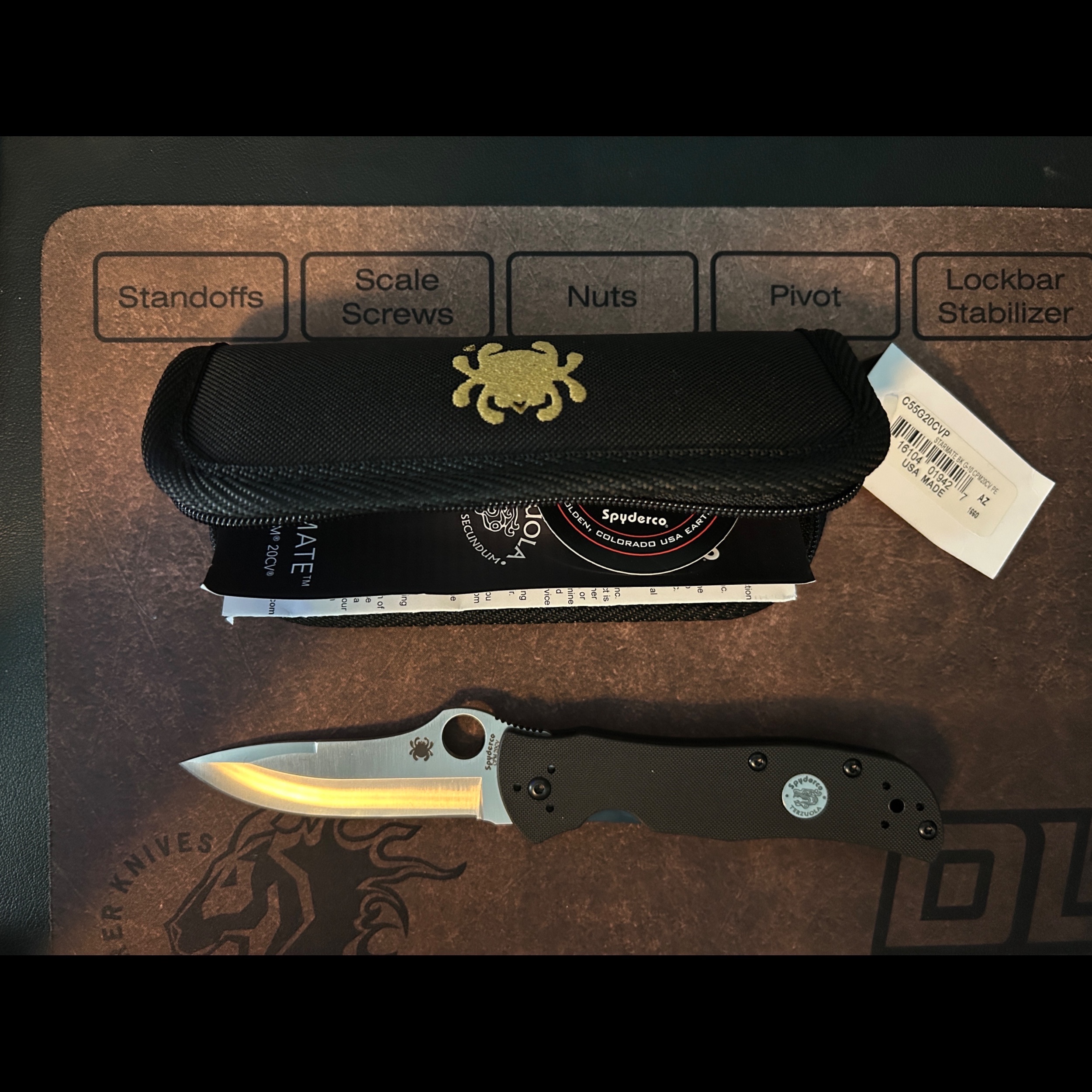 Bladebinge - Spyderco Starmate Terzoula Liner Lock Knife Black Peel-Ply ...