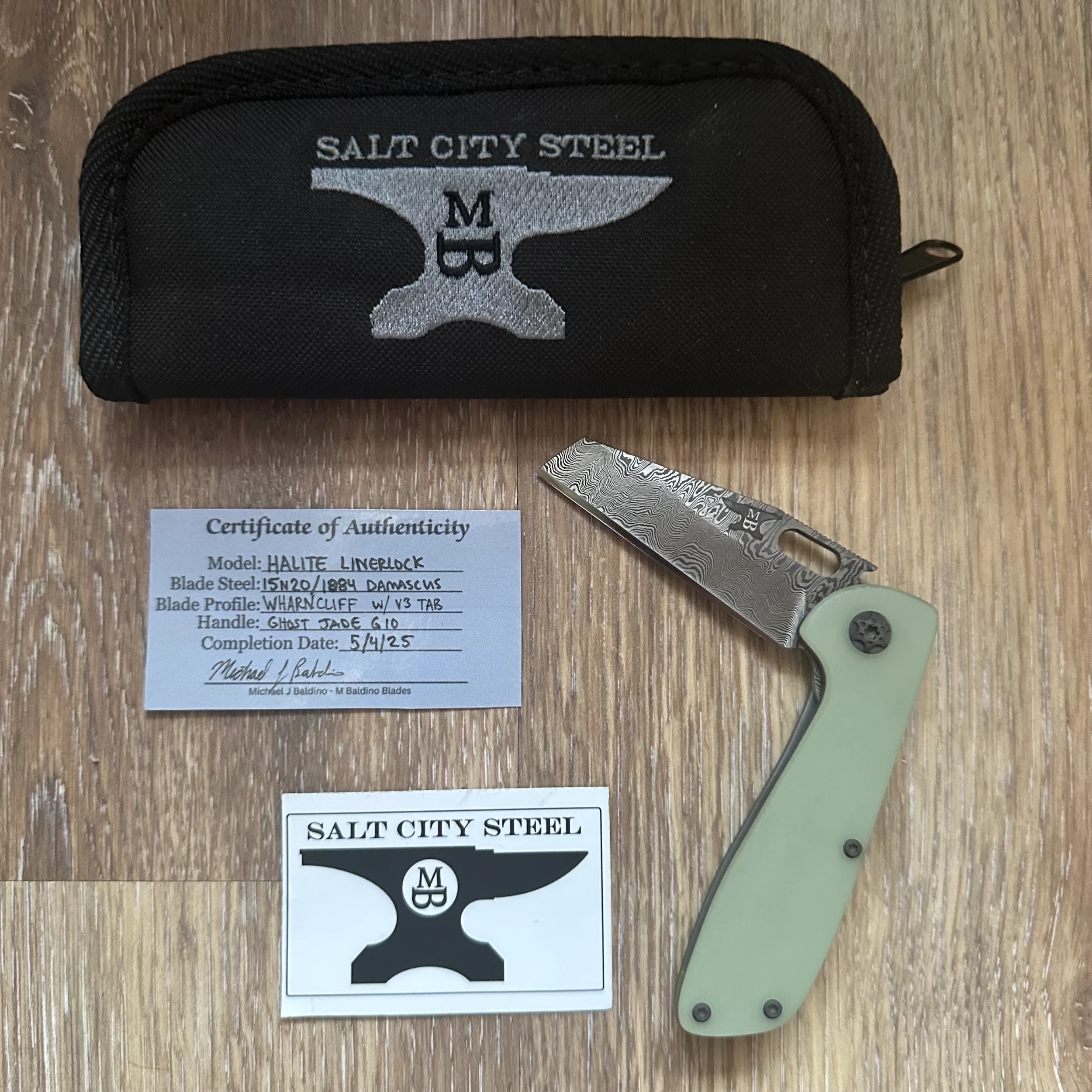 Bladebinge - Salt City Steel Custom Halite Liner Lock with 3" Wharnie ...