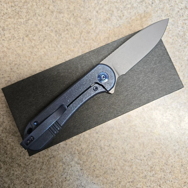 Bladebinge - WE Knife Co. Elementum Frame Lock Blue Titanium (Stonewash ...