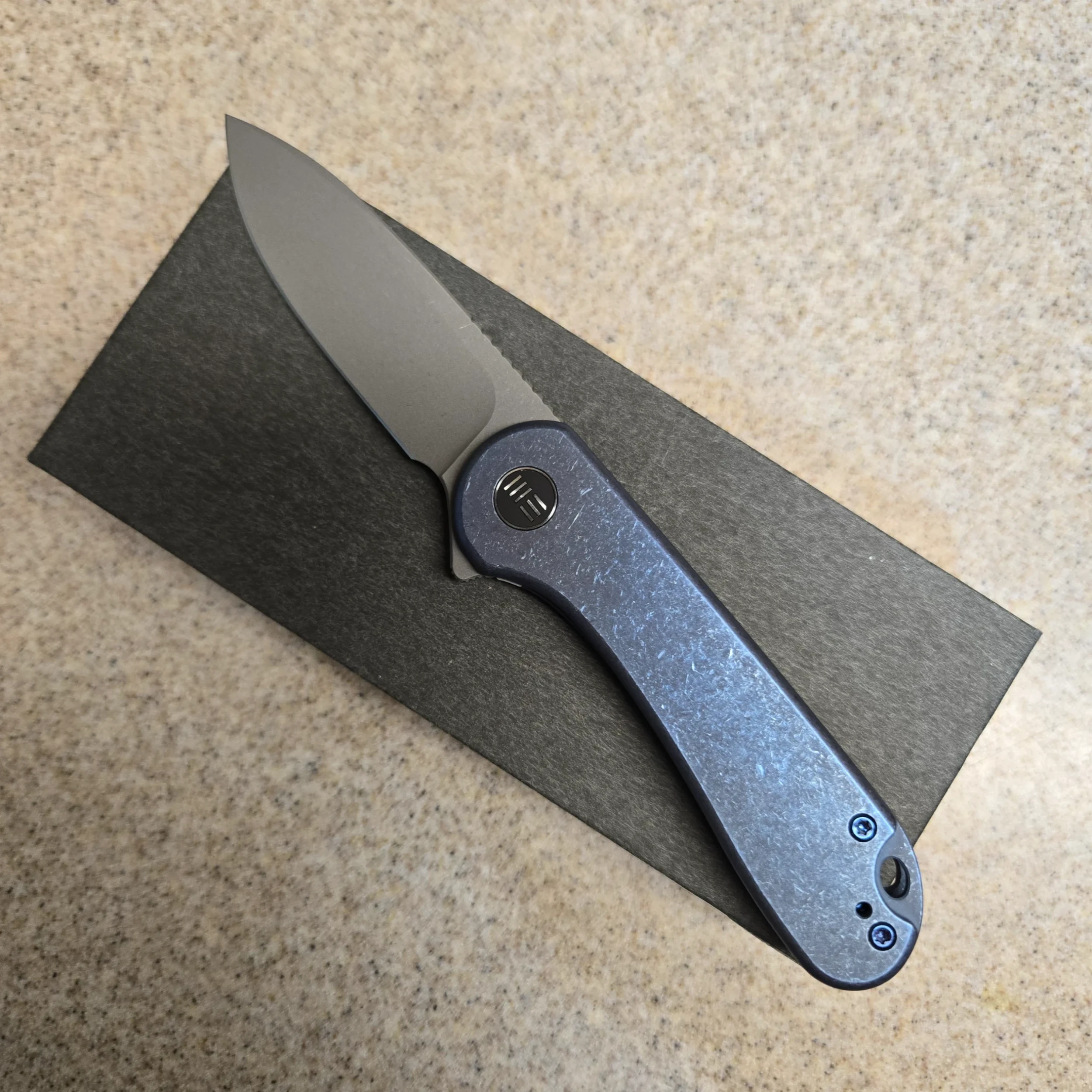 Bladebinge - WE Knife Co. Elementum Frame Lock Blue Titanium (Stonewash ...