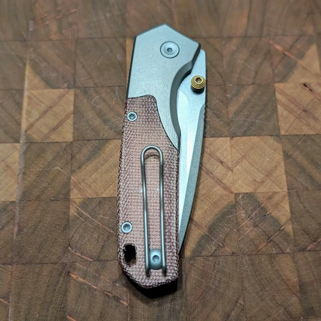 Bladebinge - Vosteed Psyop 299 w/ titanium & red Norplex micarta. S35VN ...