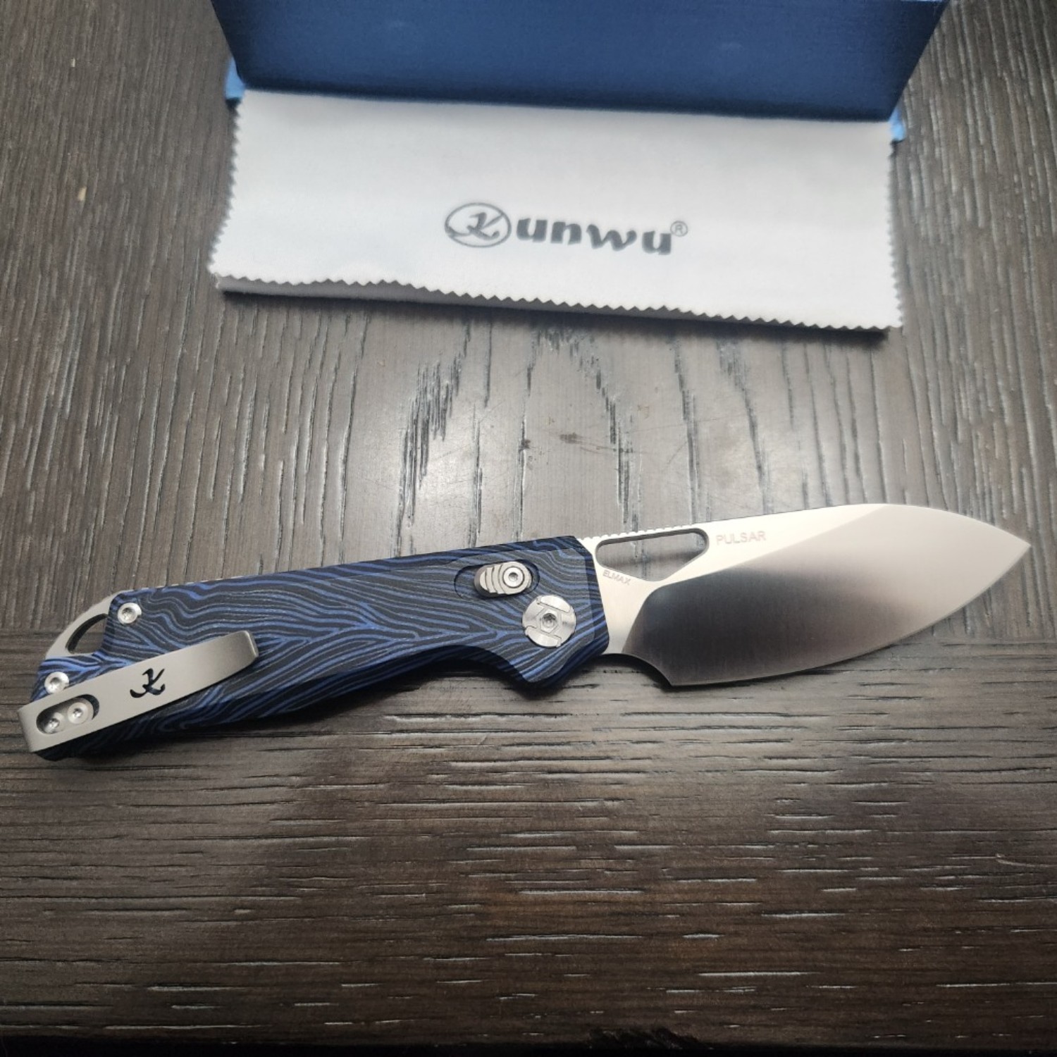 Bladebinge - Kunwu Pulsar Blue Gmascus Elmax