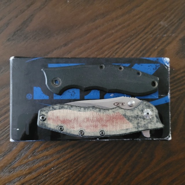 Bladebinge - ZT Hinderer 562 ElMax Taco bearings 2 micarta scales.