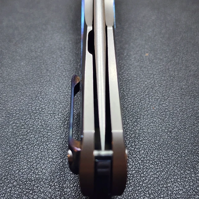 Bladebinge - TwoSun Folding Knife Titanium/Damascus Handle M390 Plain ...