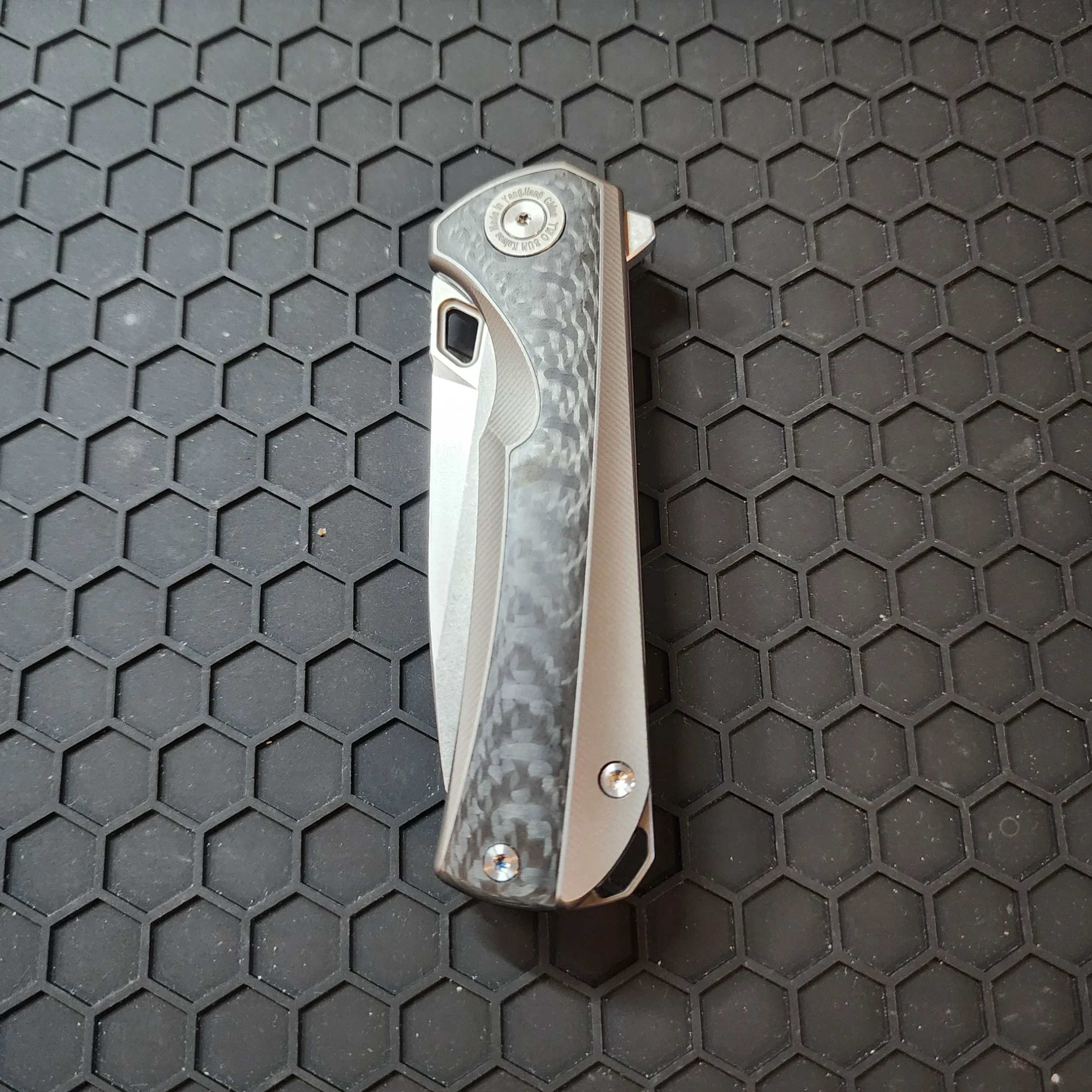 Bladebinge - Two Sun Folding Knife Black Titanium/Carbon Fiber Handle ...