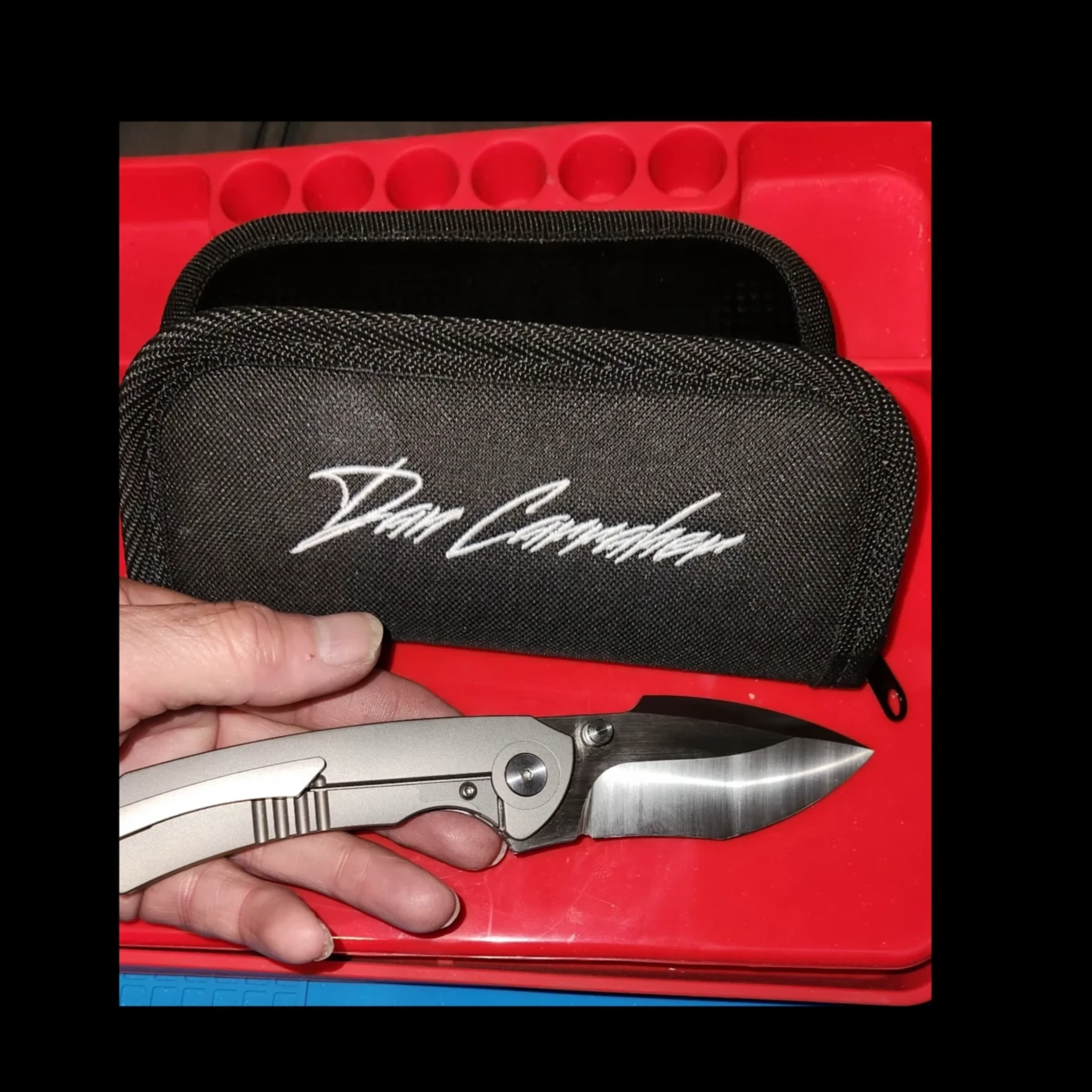 Bladebinge - DAN CARRAHER KNIVES 904 Satin Titanium Knife Integral ...