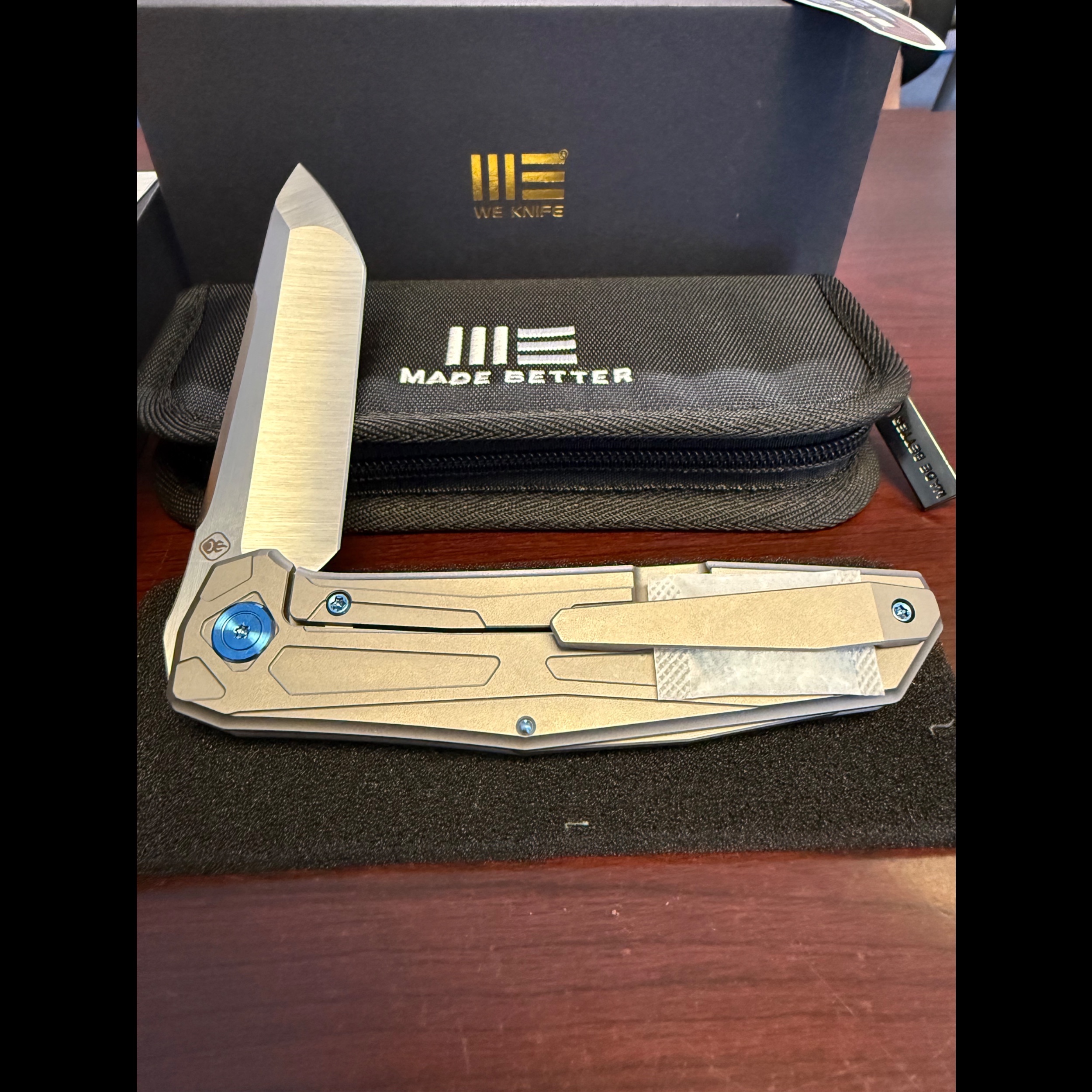 Bladebinge - WEKNIFE Shadowfire Flipper Knife Titanium Handle (3.97 ...