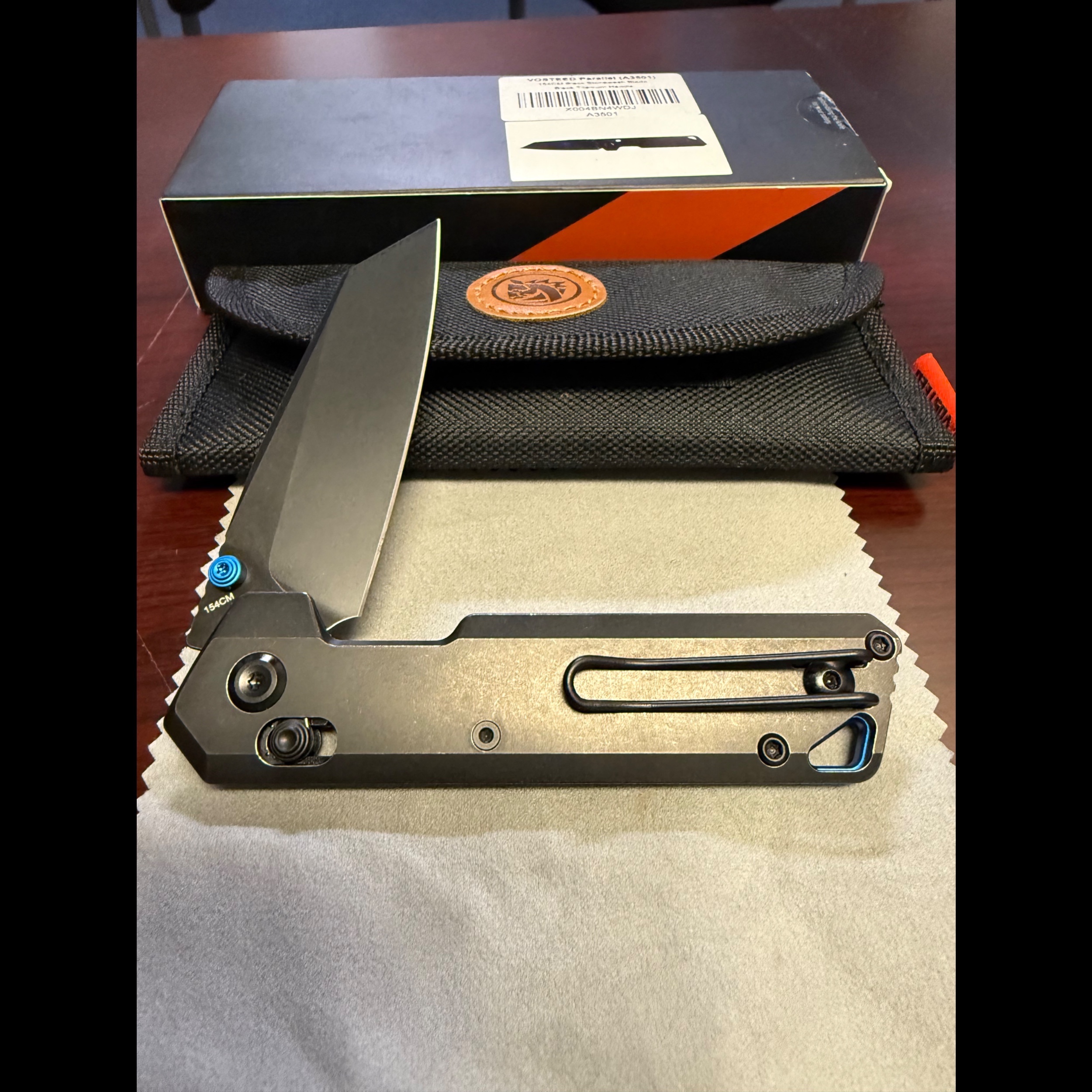 Bladebinge - Vosteed Parallel Crossbar Lock Knife Black Titanium (3 ...