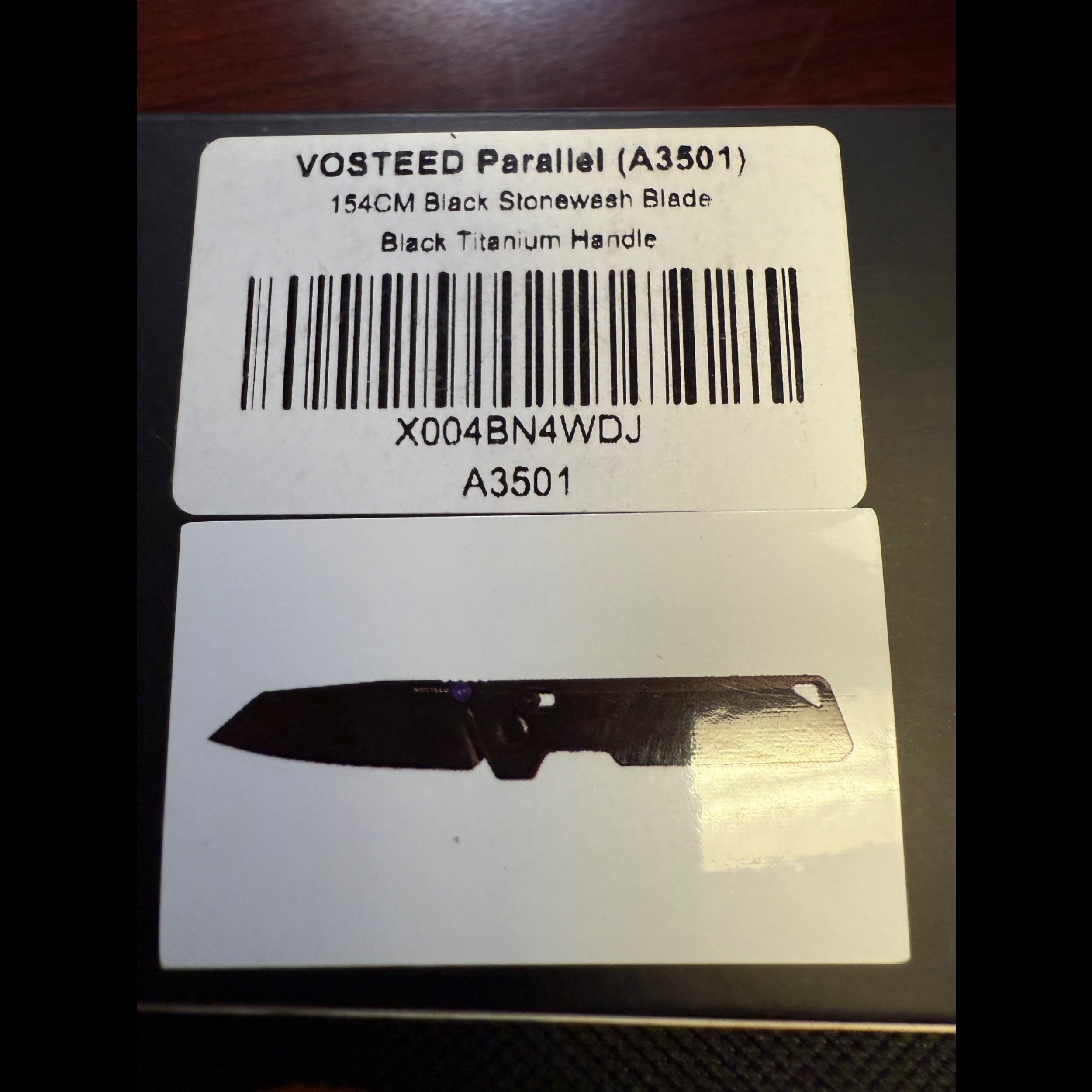 Bladebinge - Vosteed Parallel Crossbar Lock Knife Black Titanium (3 ...