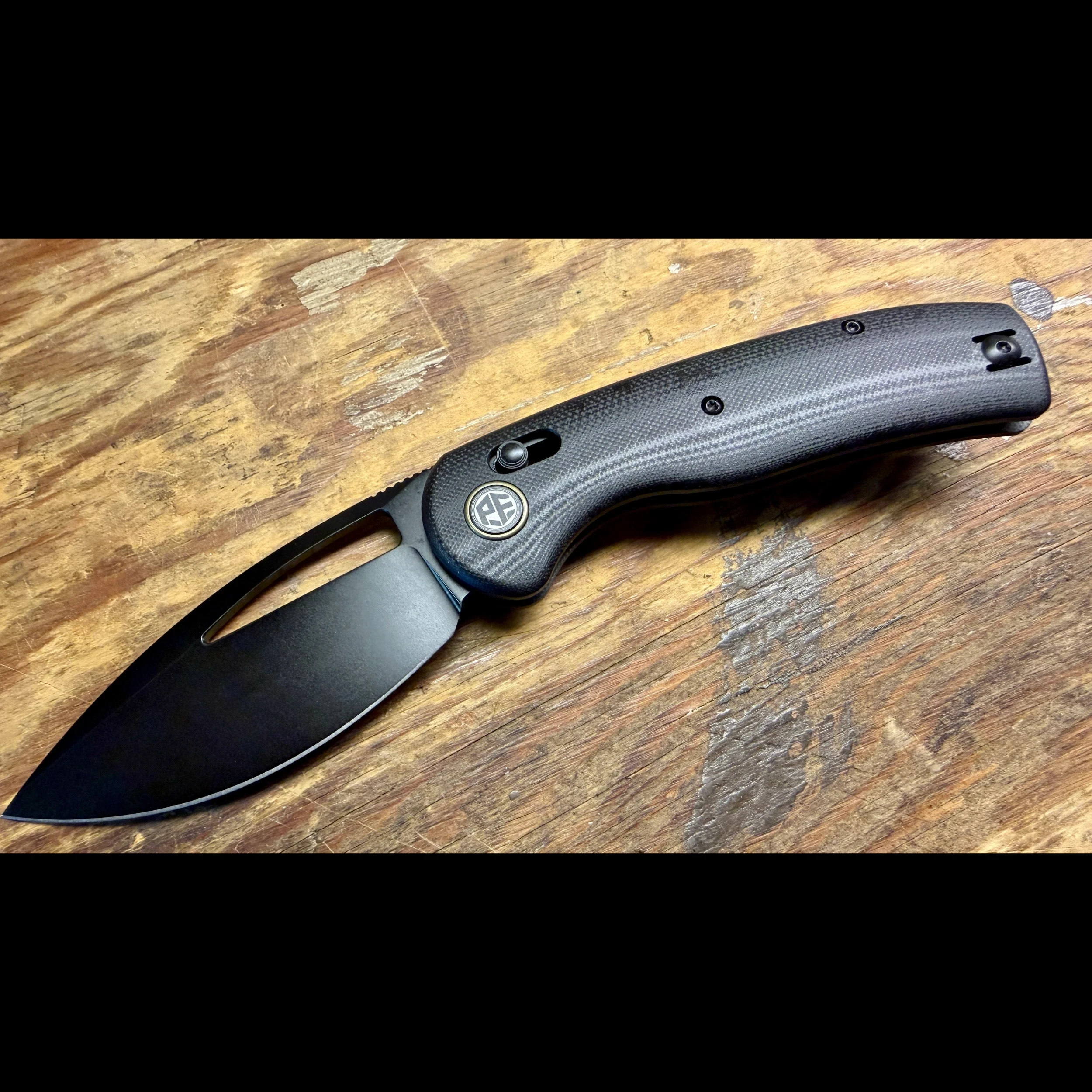 Bladebinge - Petrified Fish VIPER, K110 Black PVD Stonewashed Steel ...
