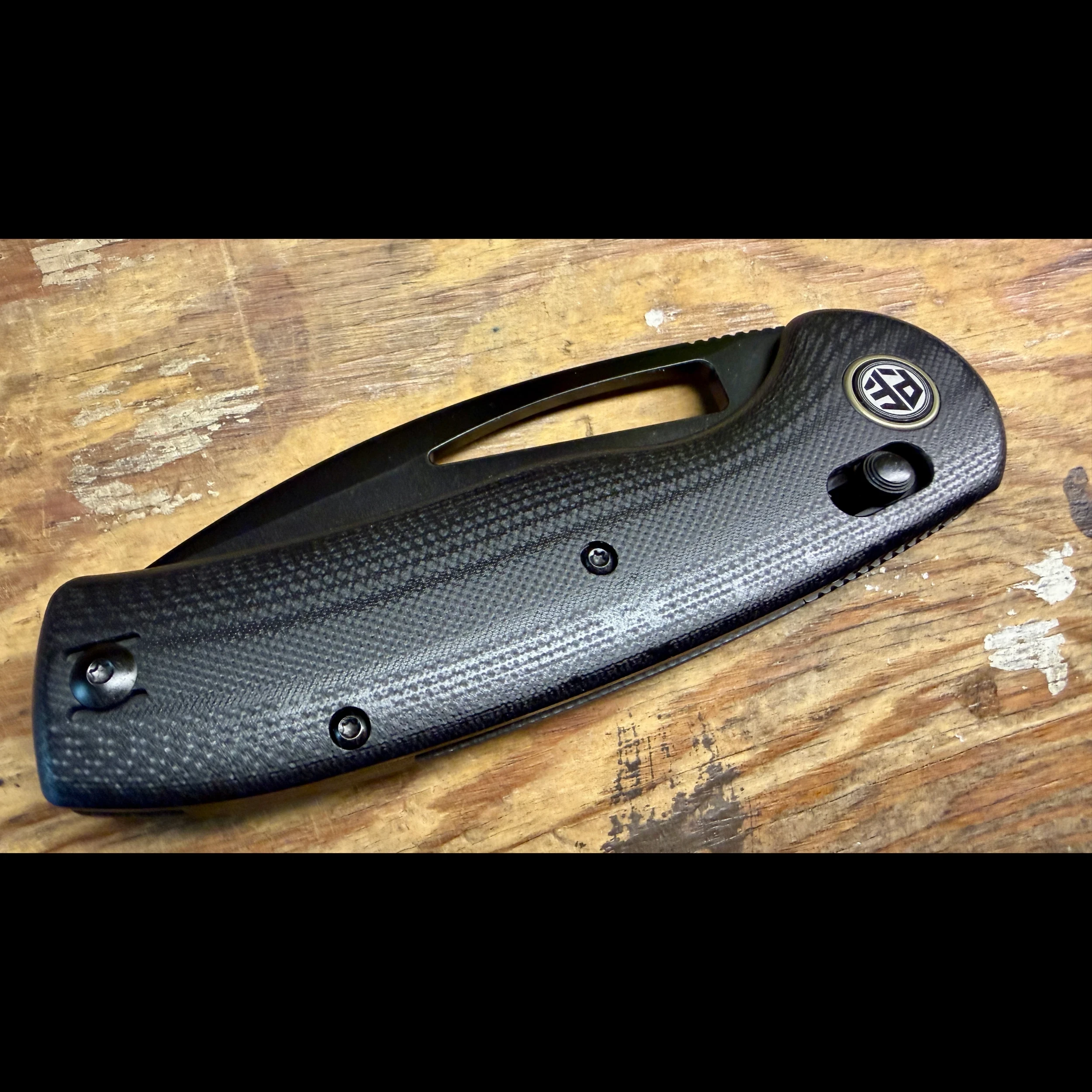 Bladebinge - Petrified Fish VIPER, K110 Black PVD Stonewashed Steel ...