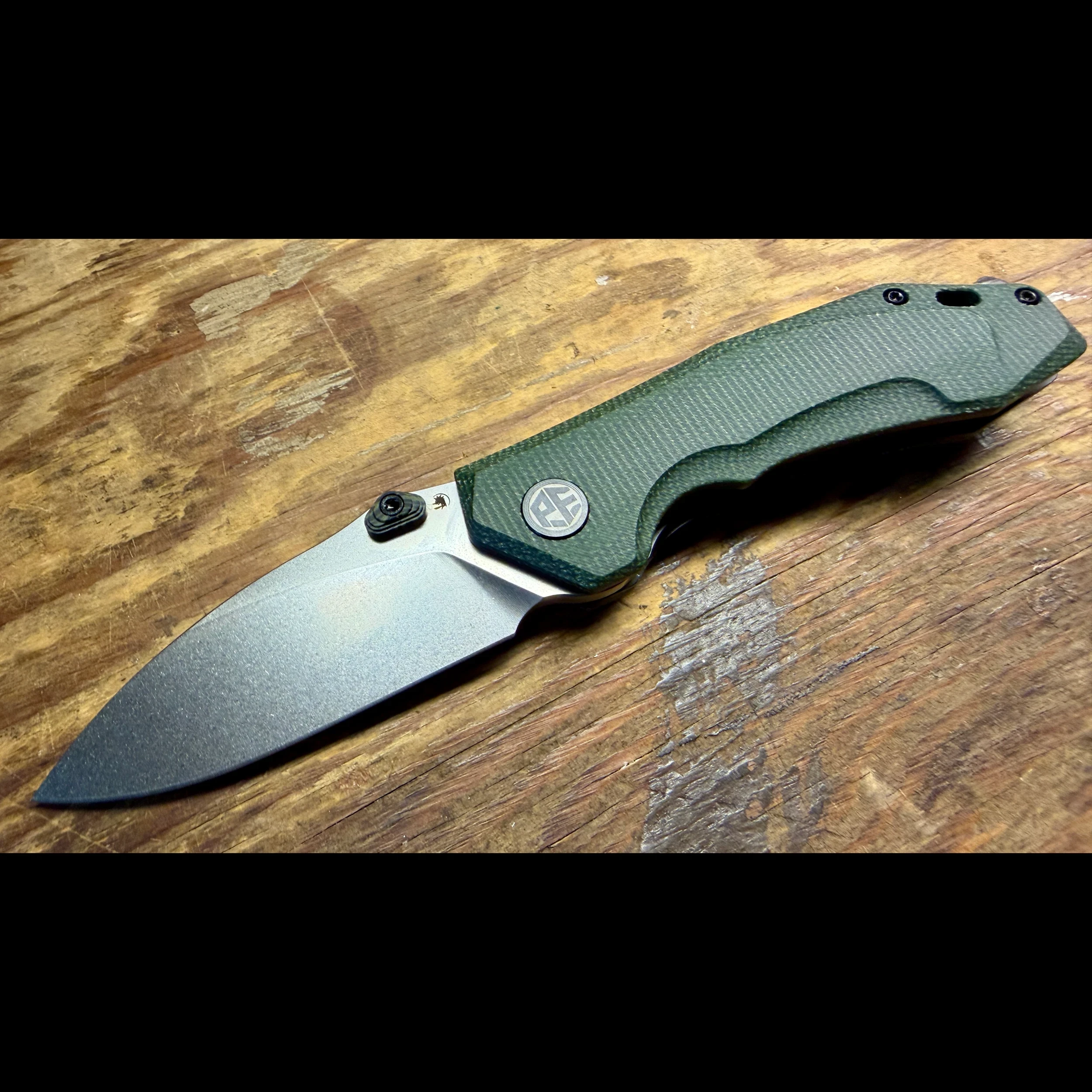 Bladebinge - Petrified Fish HAVROG ,K110 Stonewashed Blade, Olive Drab ...