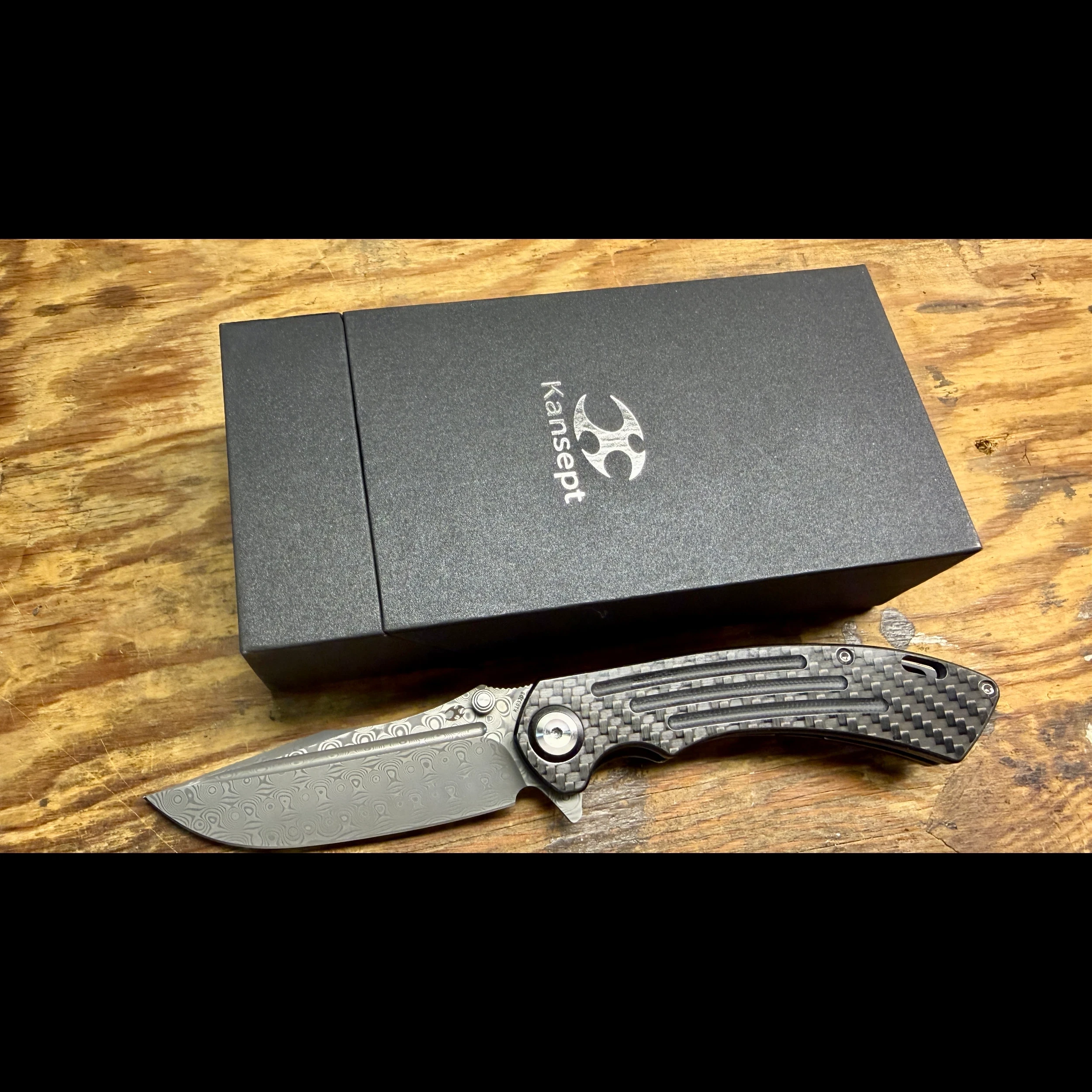 Bladebinge - KANSEPT PRETATOUT Liner Lock Knife Twill Carbon Fiber ...