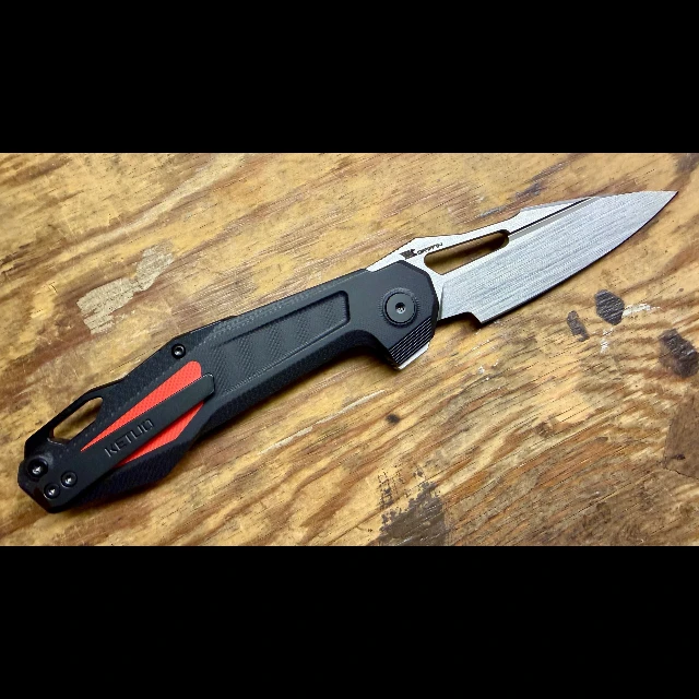 Bladebinge - KETUO GRIFFIN Button Liner Lock Knife Black G-10/Red G-10 ...