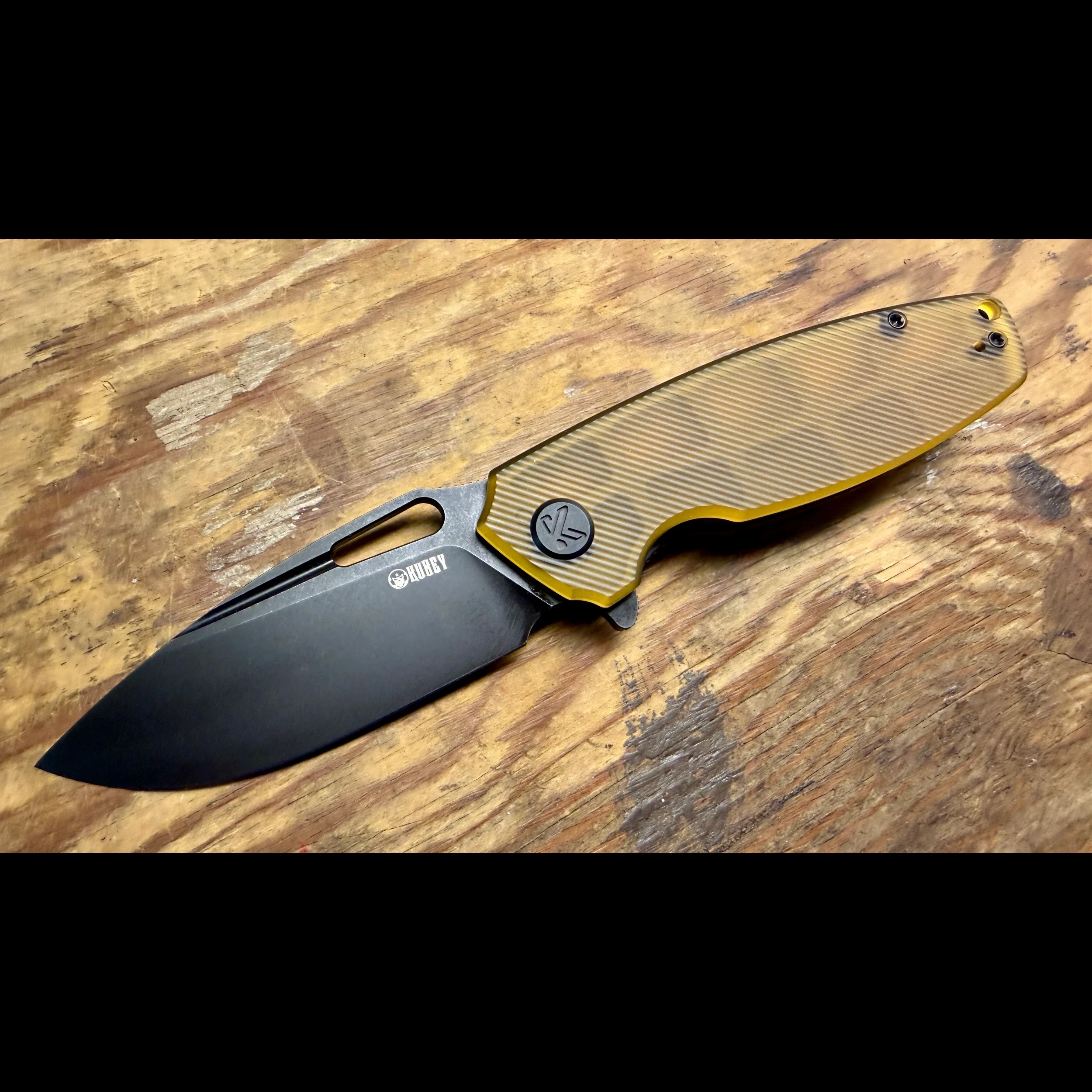 Bladebinge - KUBEY TITYUS Knife Ultem Handle 3.39" Blackwash 14C28N ...