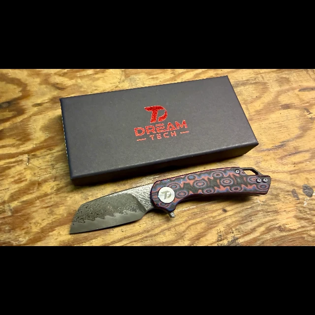 Bladebinge - DREAMTECH D3599MRD Linerlock Sheepsfoot Damascus Blade ...