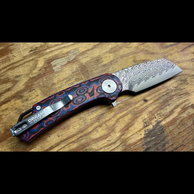 Bladebinge - DREAMTECH D3599MRD Linerlock Sheepsfoot Damascus Blade ...
