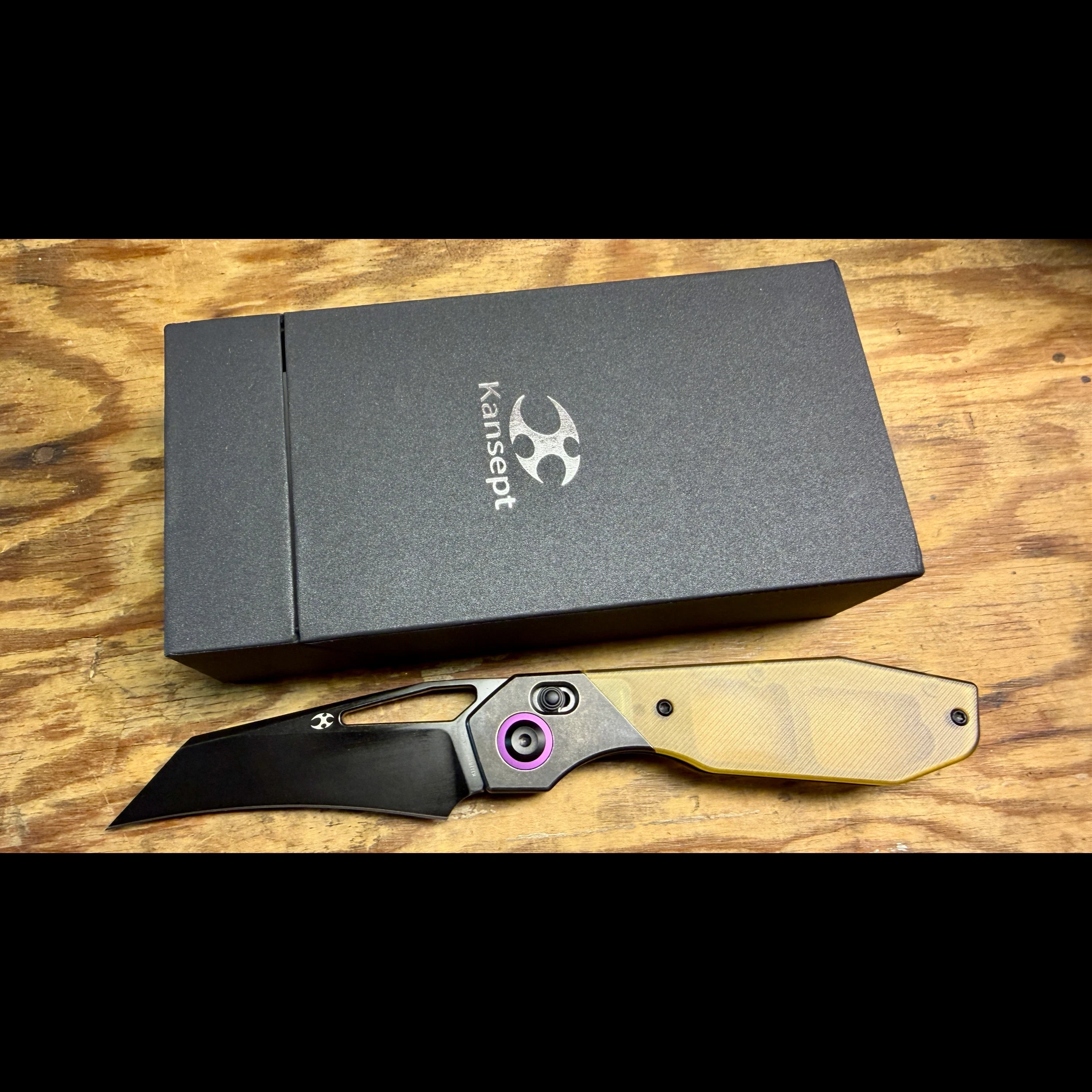 Bladebinge - KANSEPT QTRO Crossbar Lock BW Titanium and Amber Pei/Ultem ...