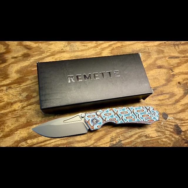 Bladebinge - REMETTE RHINO Blue/Orange G-10 Raindrop pattern ...