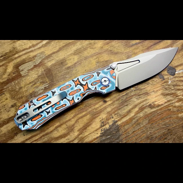 Bladebinge - REMETTE RHINO Blue/Orange G-10 Raindrop pattern ...