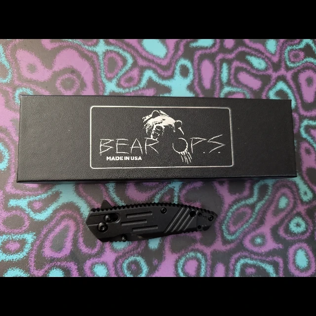 Bladebinge - Bear OPS Mini Rancor IX Slide Lock Flipper Knife 2.36" D2 ...
