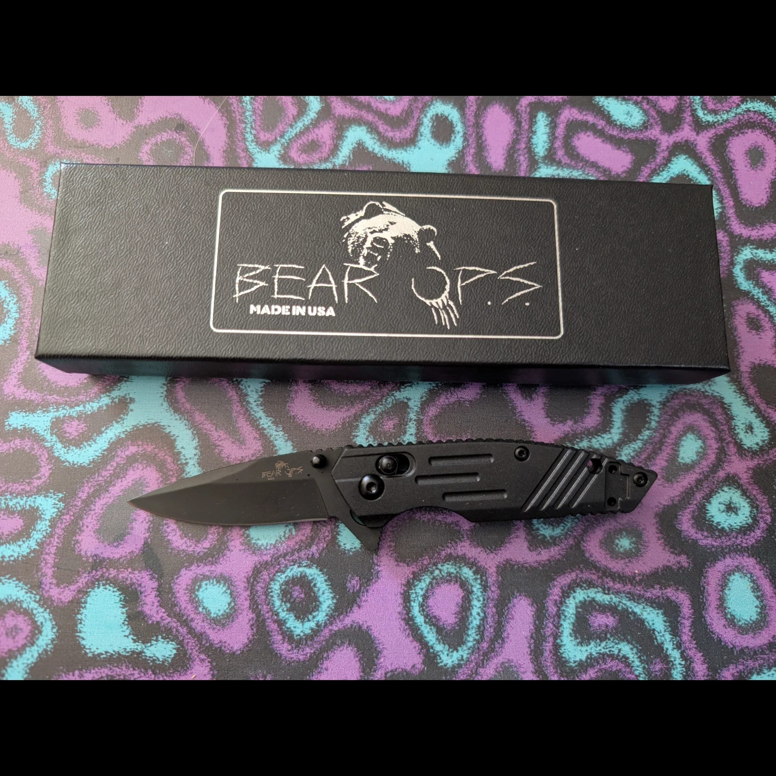 Bladebinge - Bear OPS Mini Rancor IX Slide Lock Flipper Knife 2.36" D2 ...