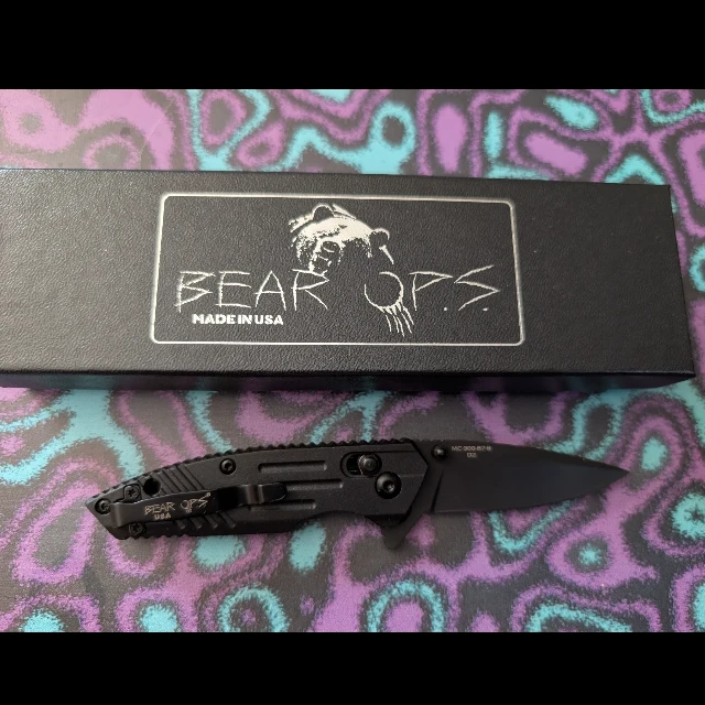 Bladebinge - Bear OPS Mini Rancor IX Slide Lock Flipper Knife 2.36" D2 ...