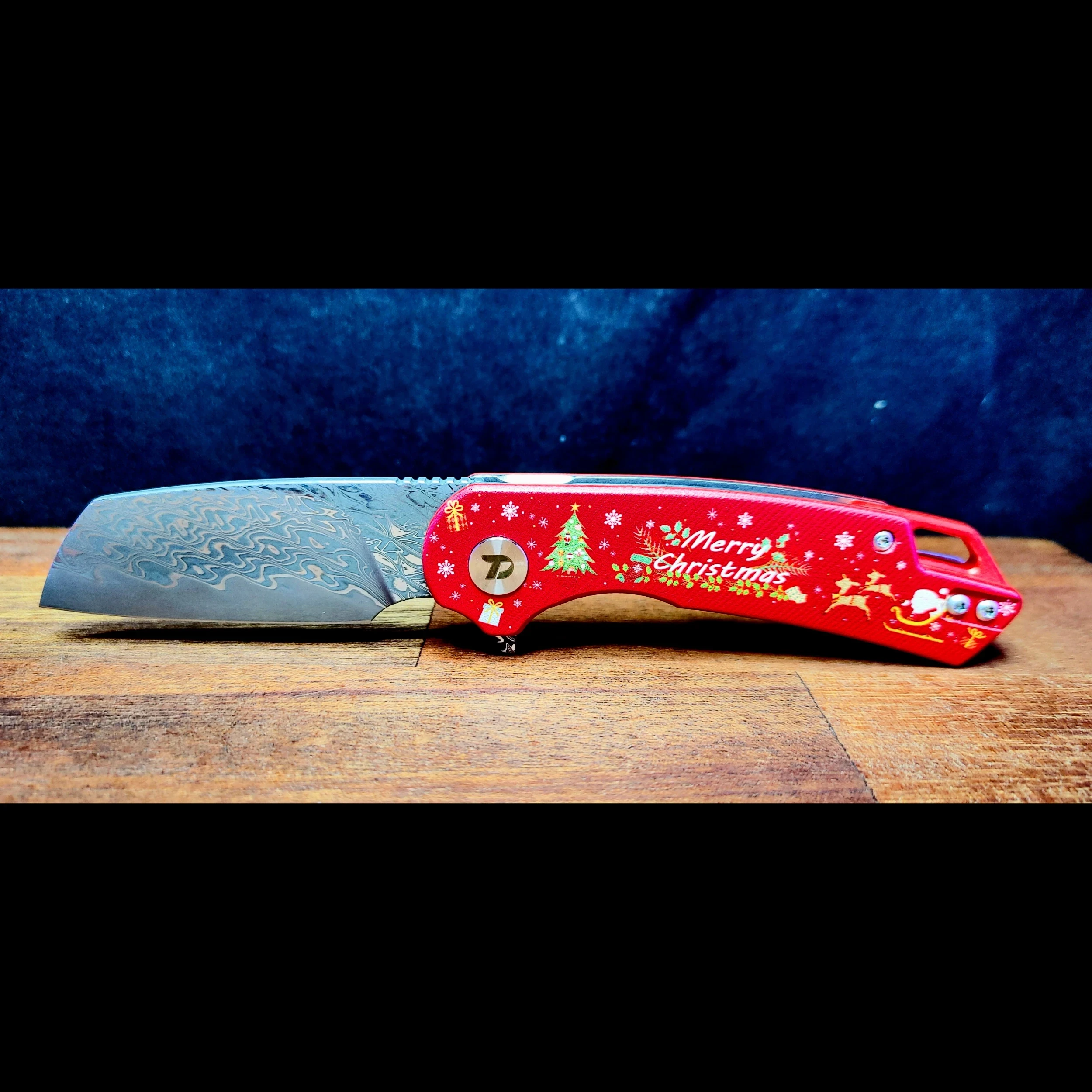 Bladebinge - DREAMTECH -Damascus Blade Christmas Cleaver G10 Handle ...
