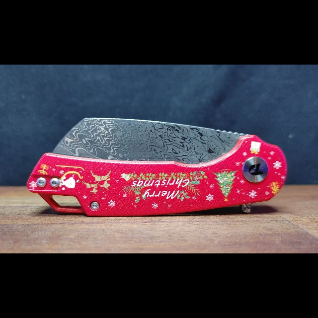 Bladebinge - DREAMTECH -Damascus Blade Christmas Cleaver G10 Handle ...