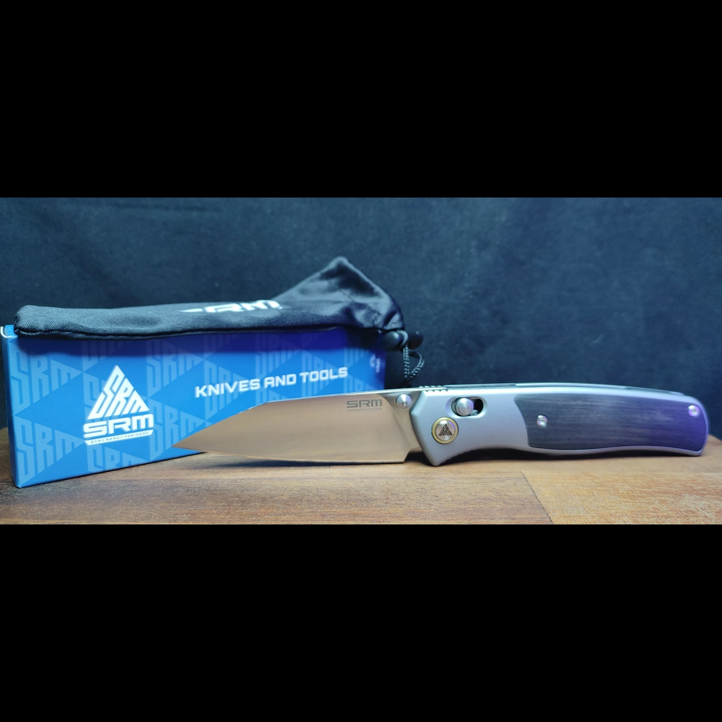 Bladebinge - SRM Knives - 259L-AK - 14C28N Satin Wharncliffe Blade ...