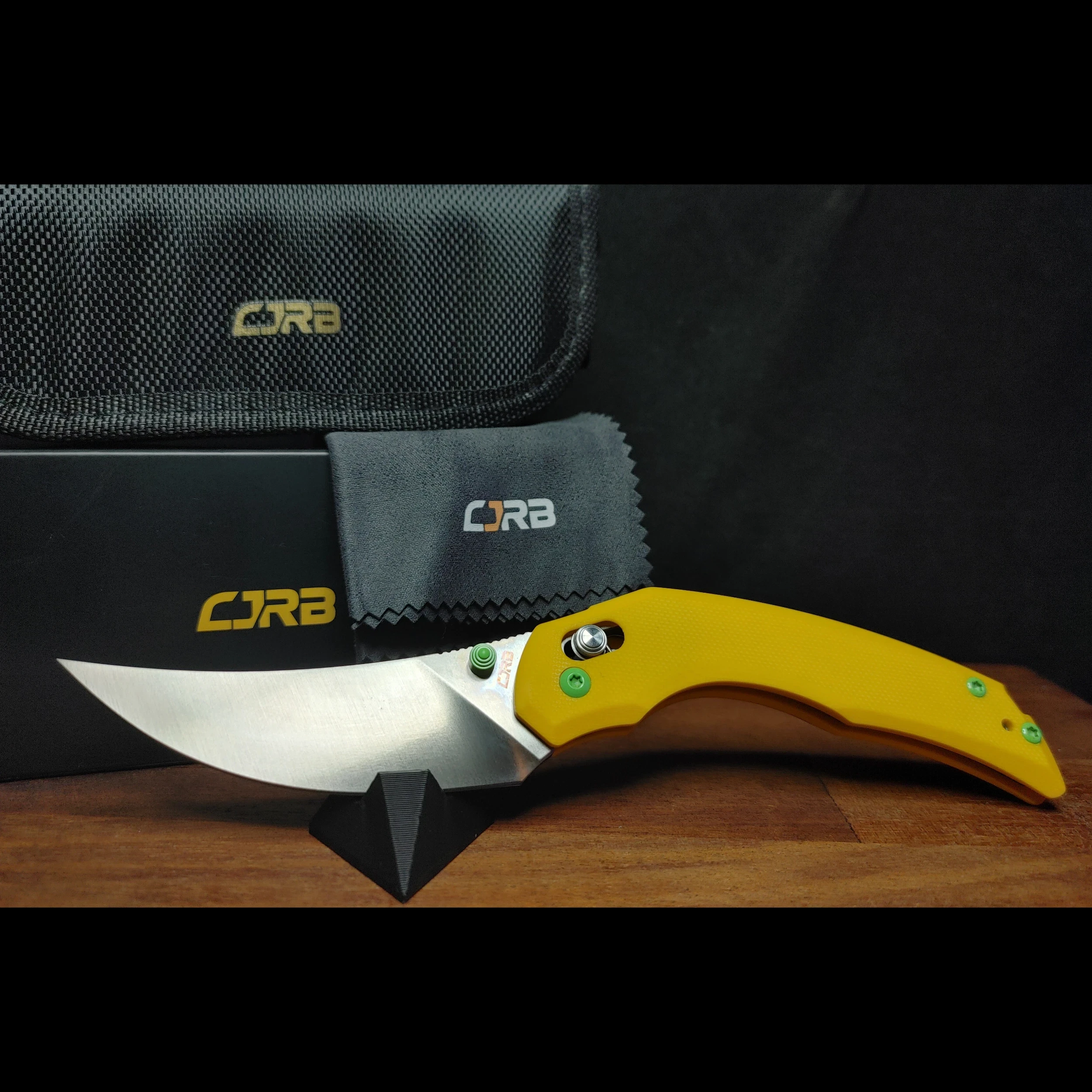 Bladebinge - CJRB - Nanner - Crossbar Lock Knife Yellow G-10 (3.2" Sand ...
