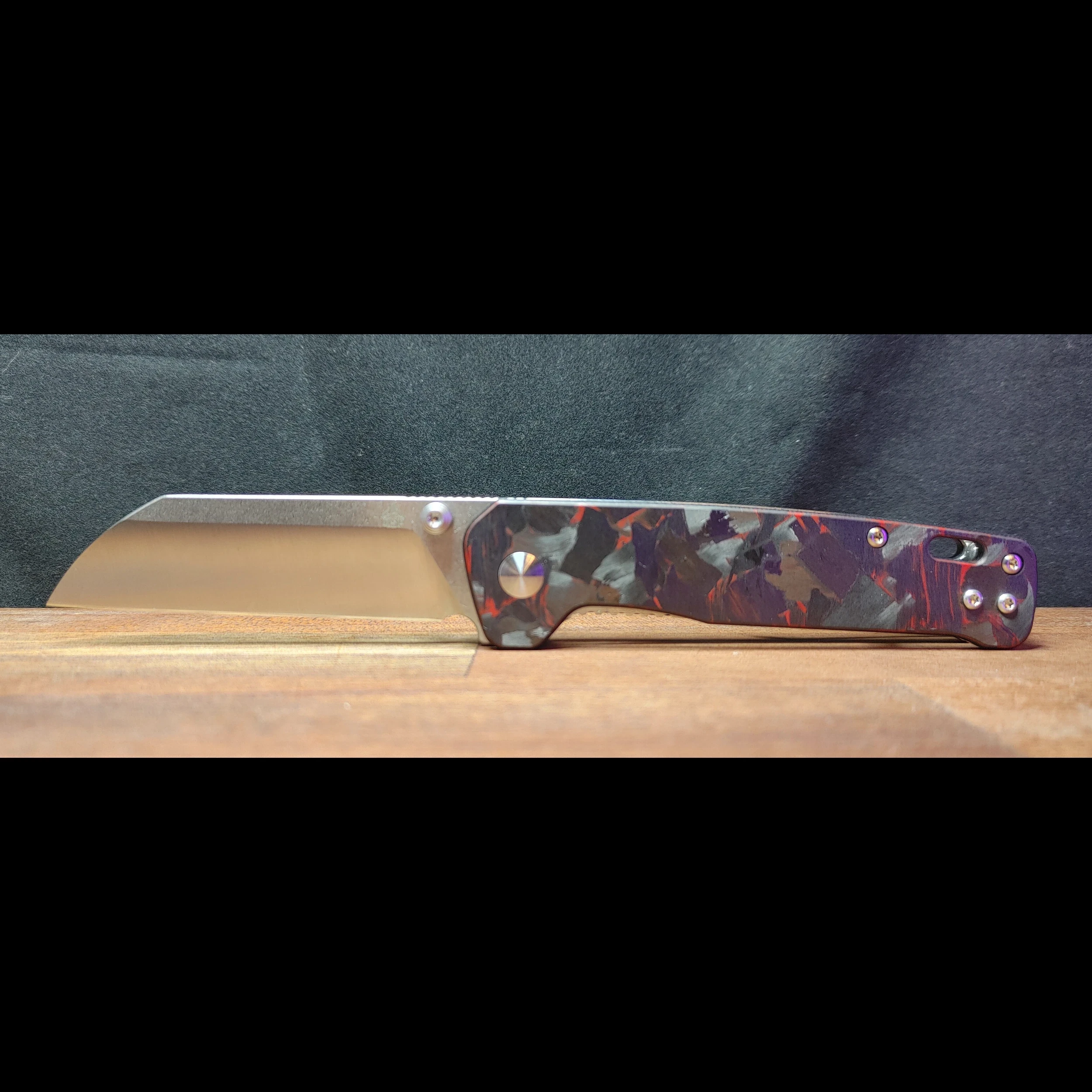 Bladebinge - QSP - Penguin - Liner Lock D2 Blade Red Shredded CF ...