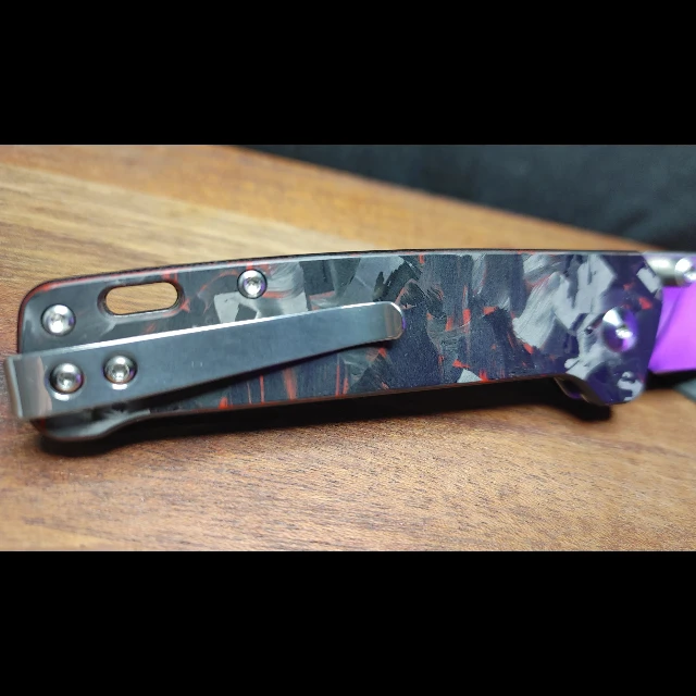 Bladebinge - QSP - Penguin - Liner Lock D2 Blade Red Shredded CF ...