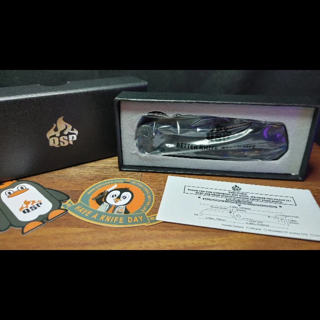 Bladebinge - QSP - Penguin - Liner Lock D2 Blade Blue Shredded CF ...