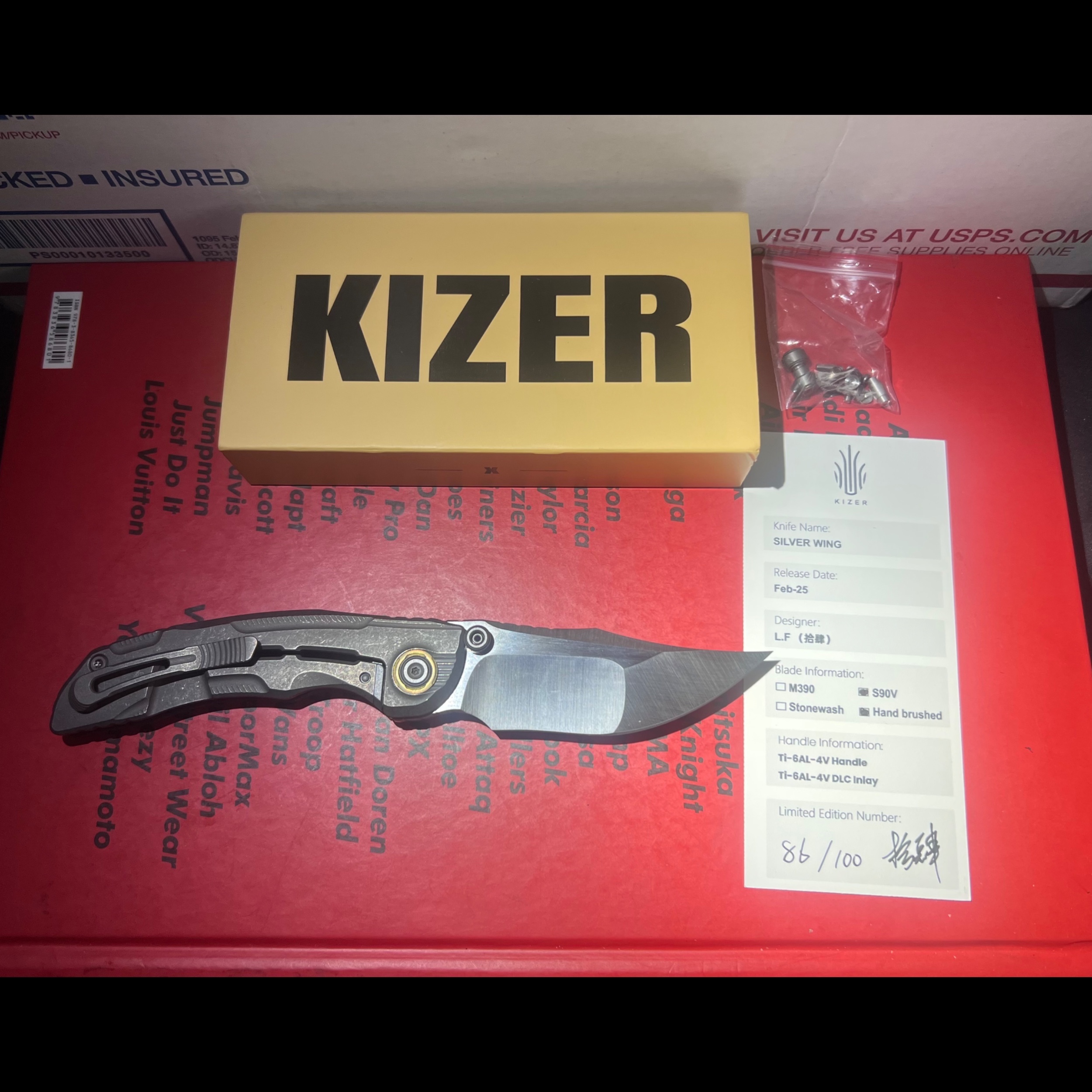 Bladebinge - New Kizer X-Series - Silver Wing S90V -Titanium - Frame ...