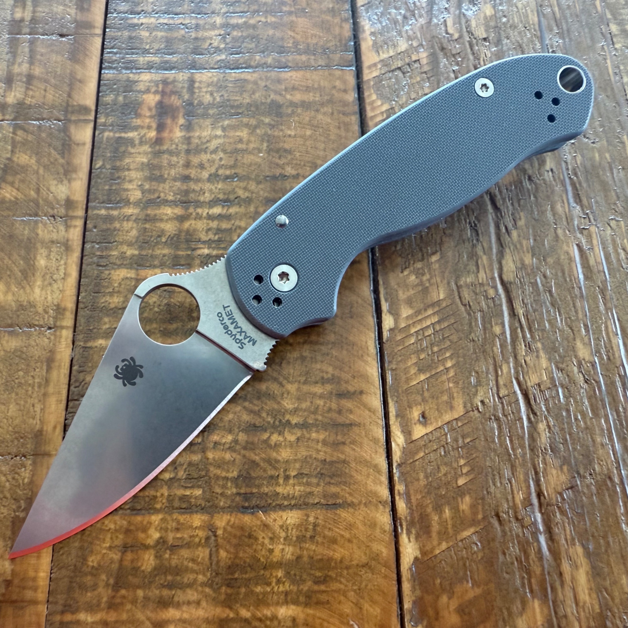 Bladebinge - Spyderco Para 3 PM3 G10 Gray G10 Stonewash MAXAMET ...