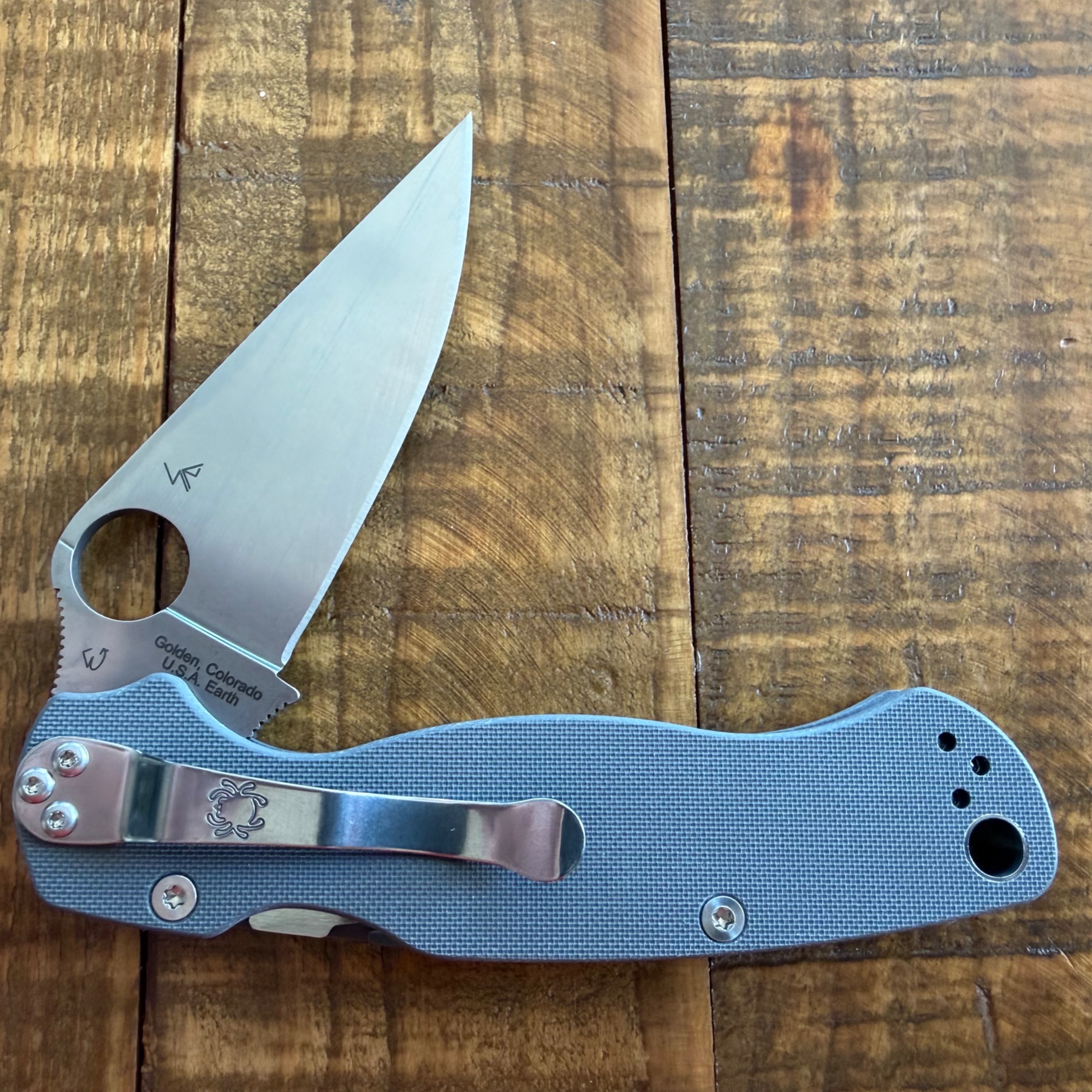 Bladebinge - Spyderco Paramilitary 2 Maxamet Blade Gray G10 Handles PM2 ...