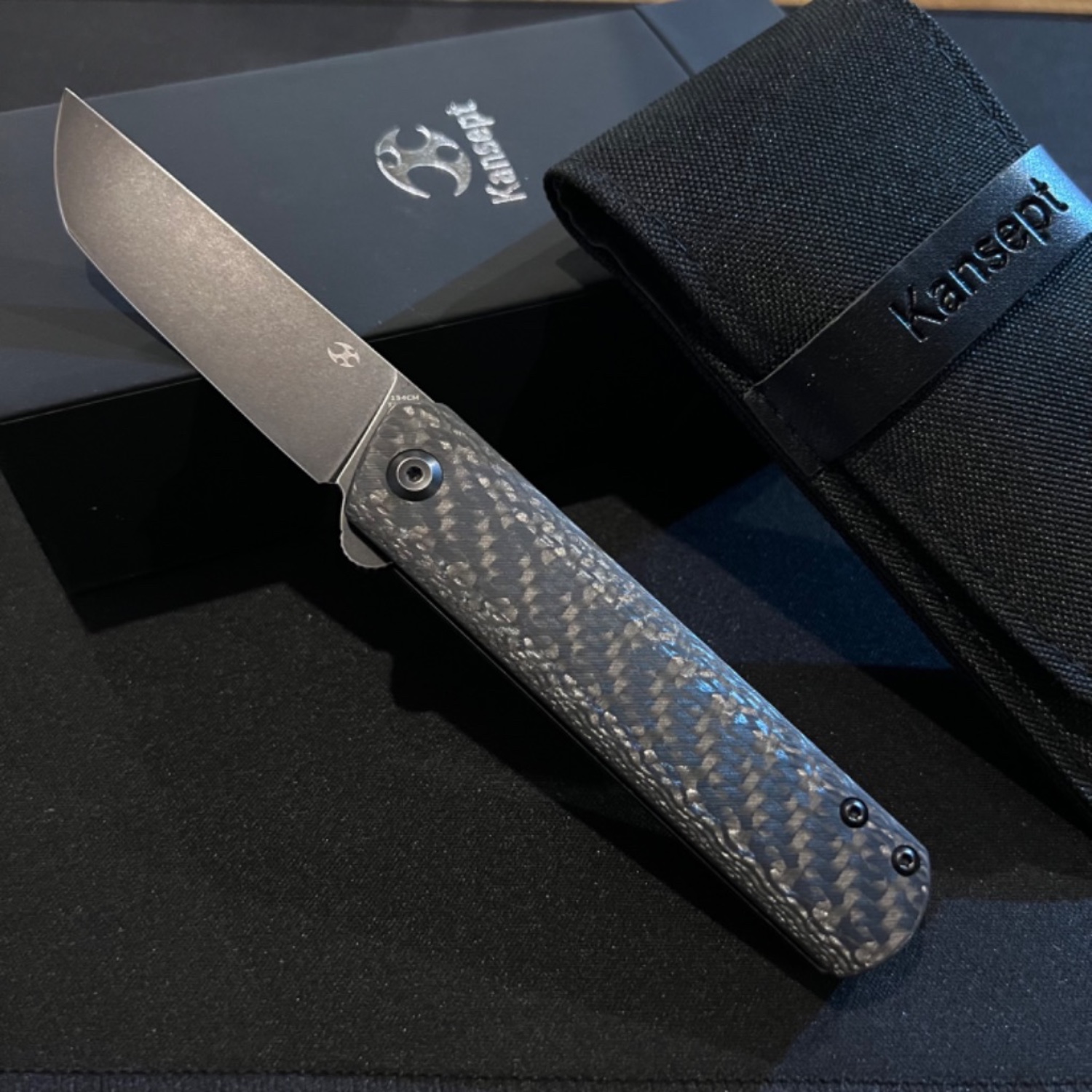 Bladebinge - Kansept Knives Foosa Slip Joint Black/Carbon Fiber