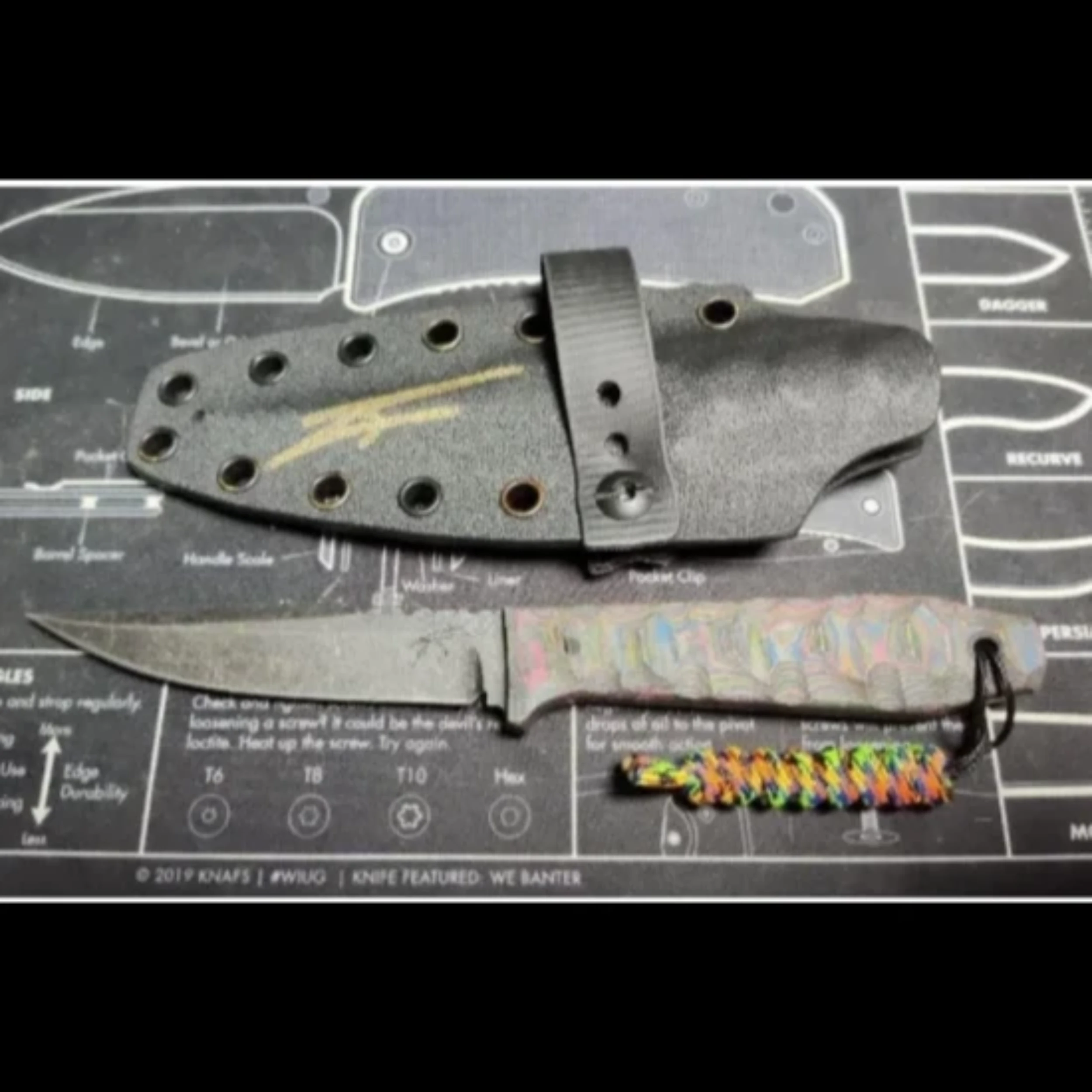 Bladebinge - Jason Knight - Mini Coffin Bowie Fixed Blade - 80s Camo ...