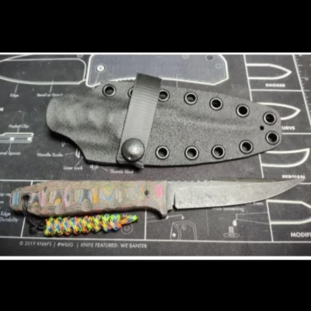 Bladebinge - Jason Knight - Mini Coffin Bowie Fixed Blade - 80s Camo ...