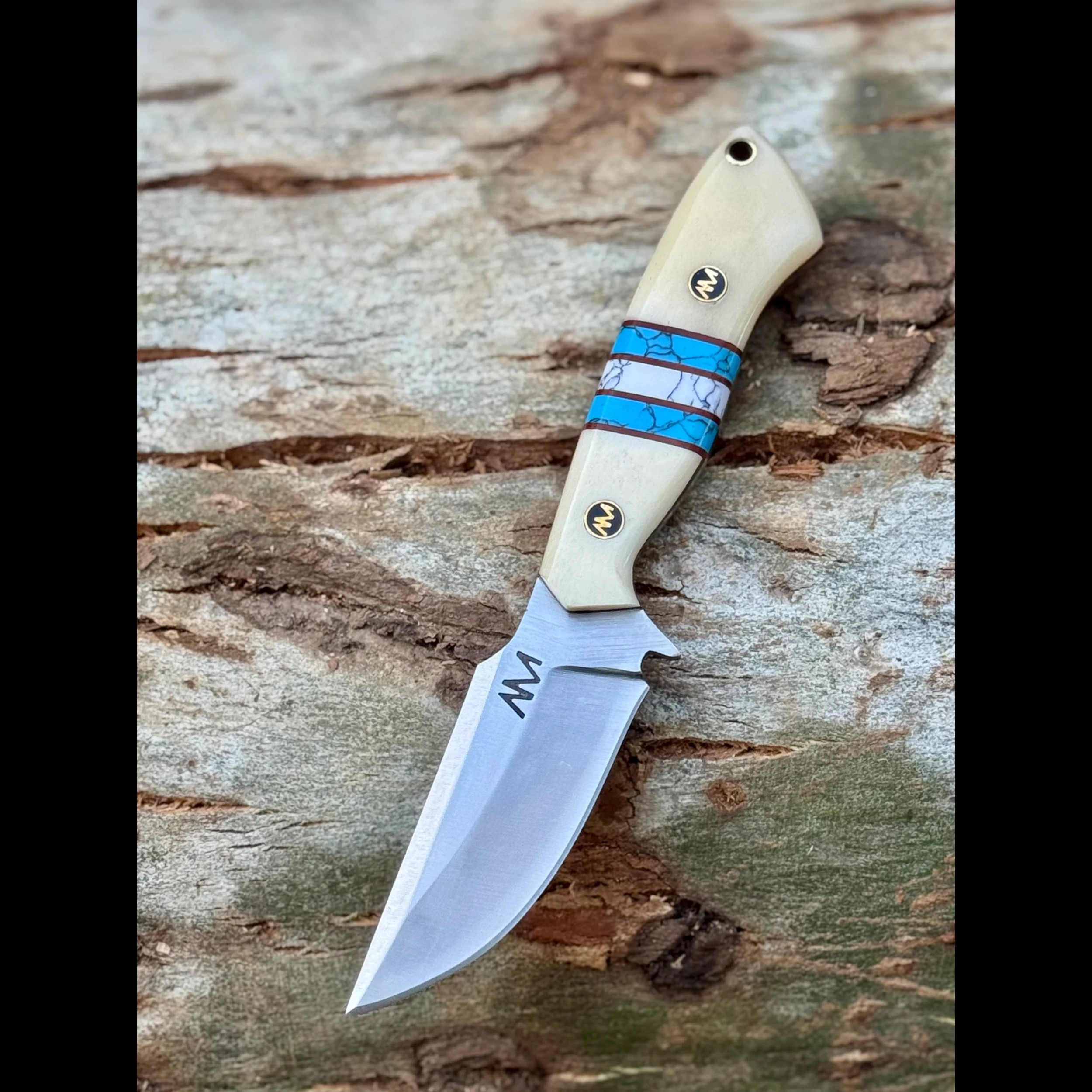 Bladebinge - Handmade Hunting Knife ,EDC Fixed Blade with Bone ...